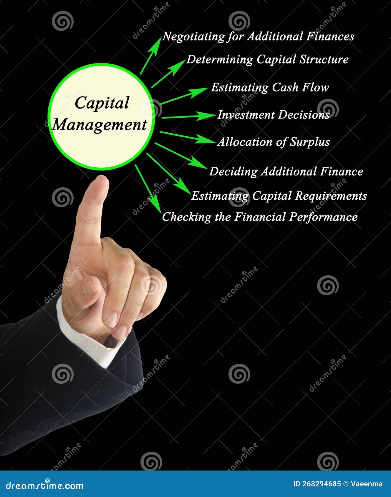 Functions of Capital Management Stock Image - Image of diagram, male ...