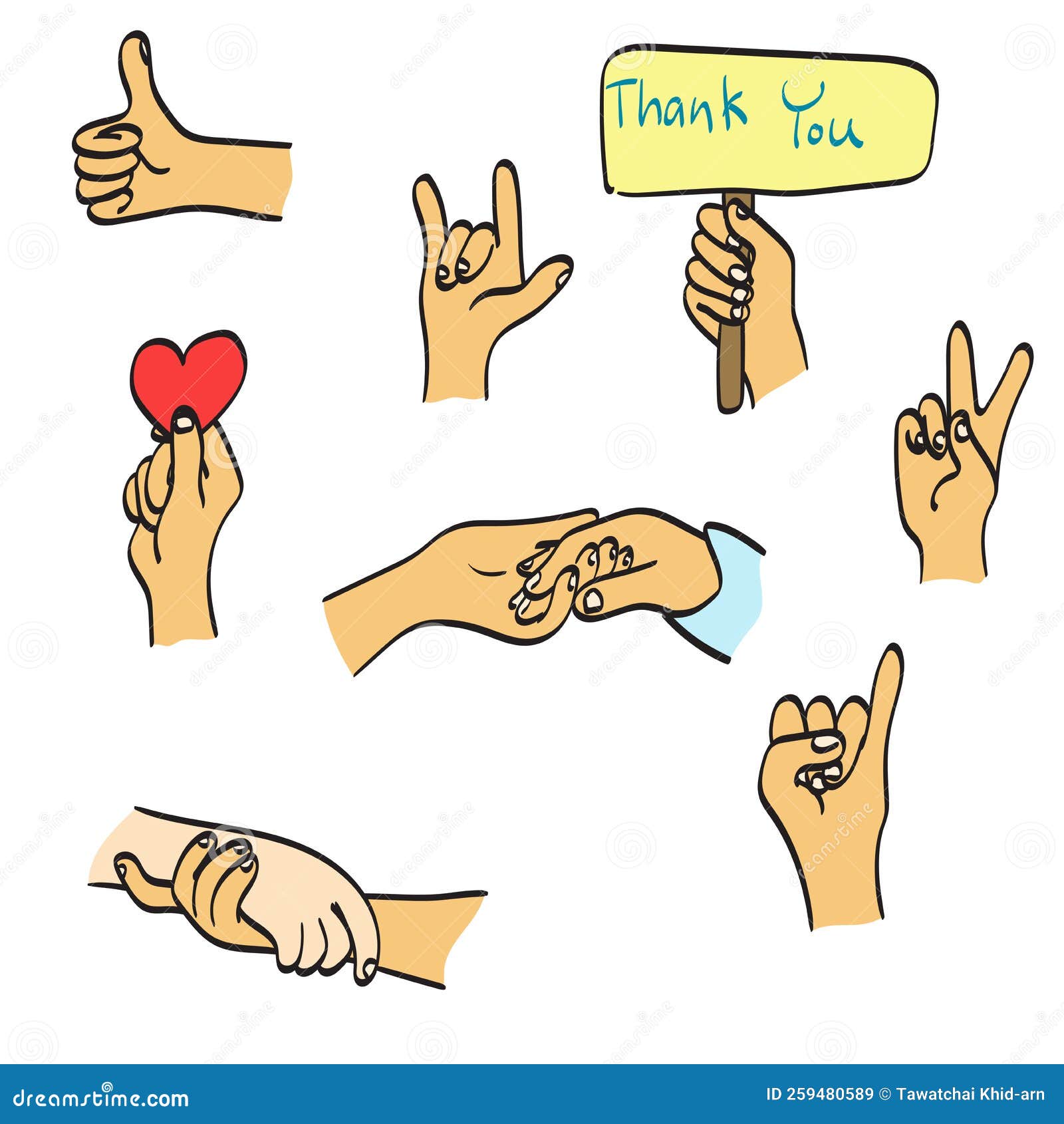 Eight Hand Sign Language Flat Style Icon Vector Design | CartoonDealer ...