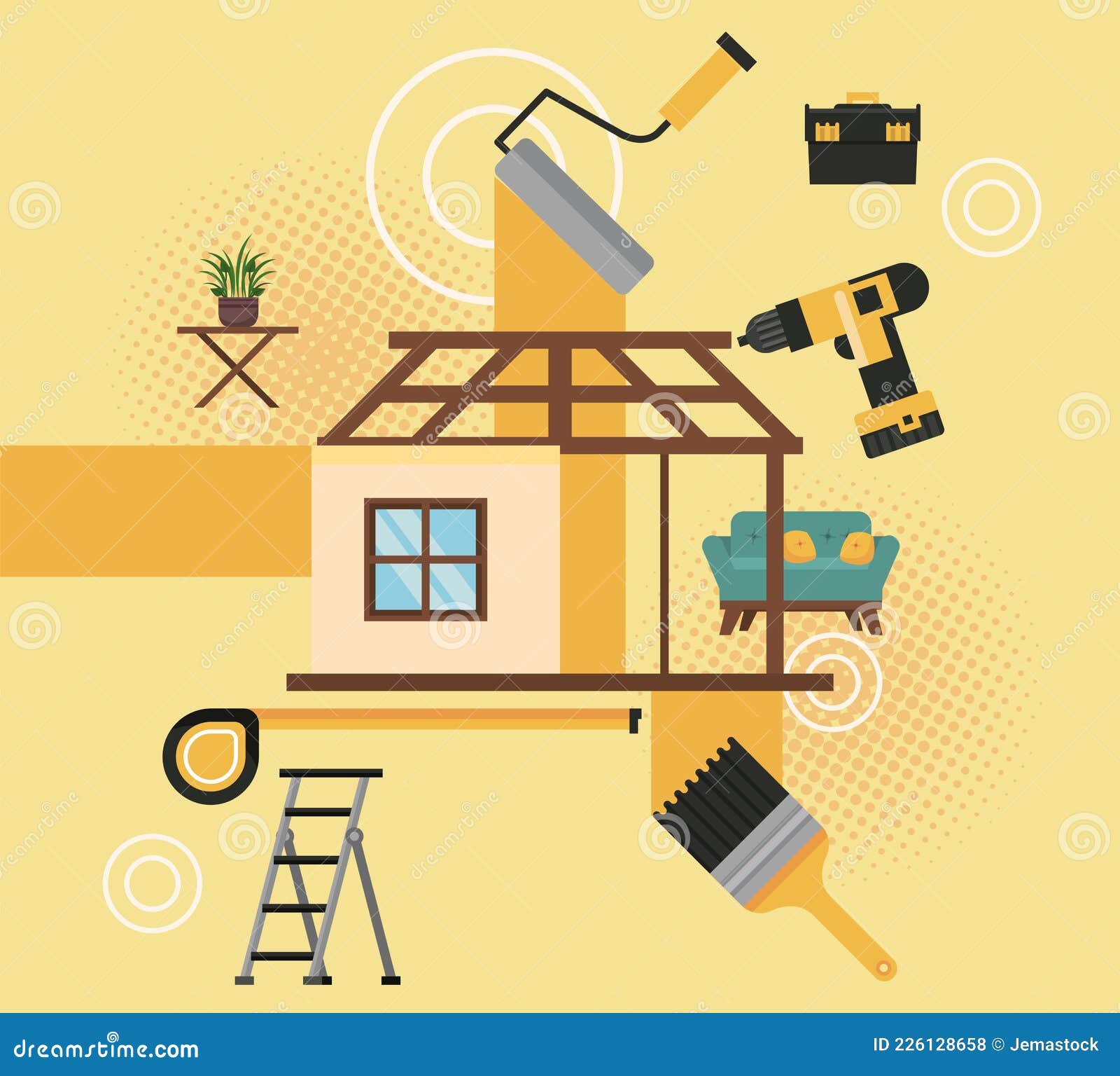 Eight Home Improvement Icons Stock Vector - Illustration of improvement ...