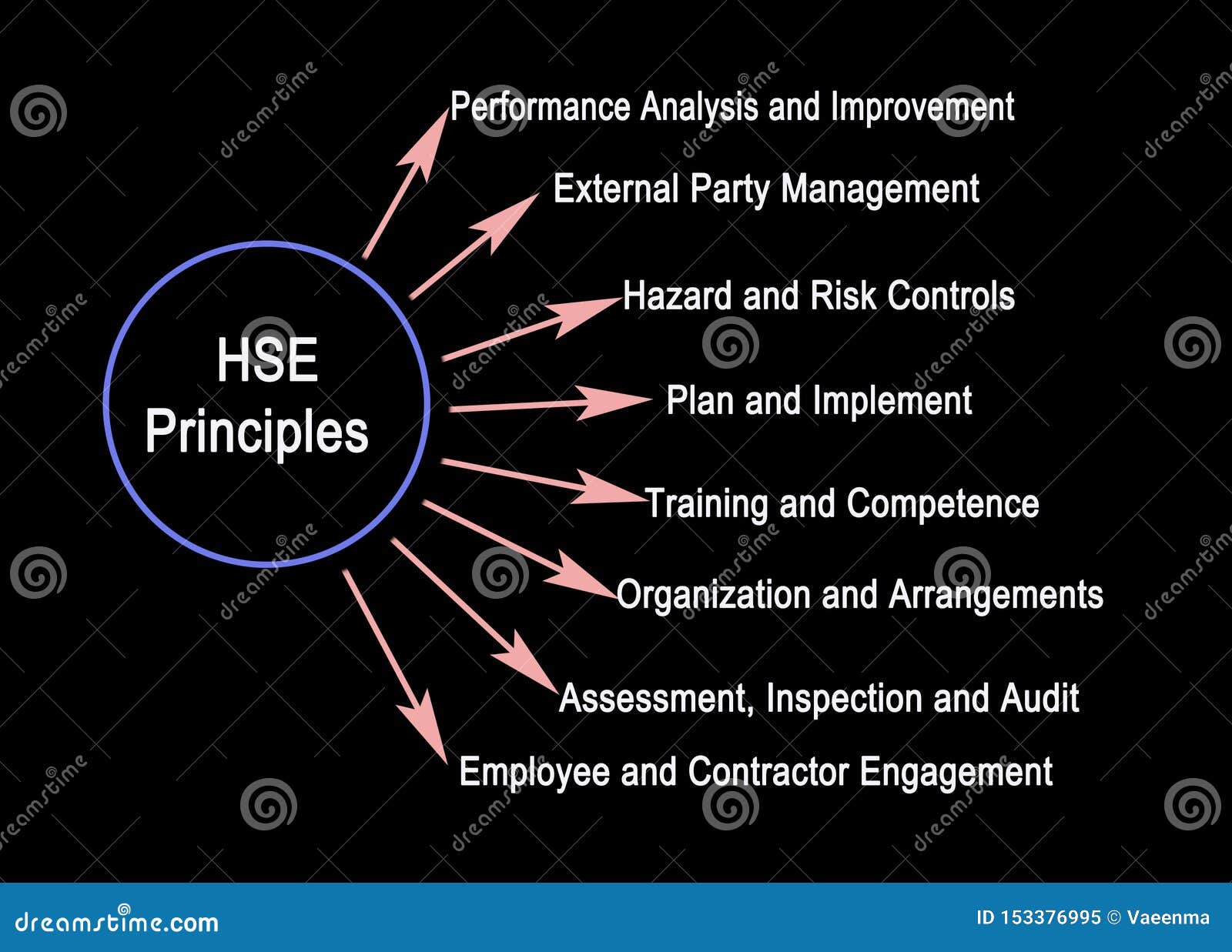 Eight HSE Principles stock illustration. Illustration of inspection ...