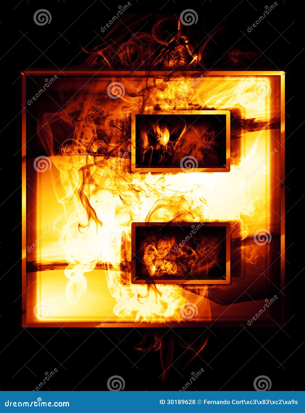 Number 2 Fire. Flames Font Two. Tattoo Alphabet Character. Fiery Vector ...