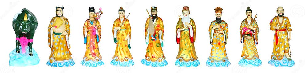 The Eight Immortals Isolated Stock Image - Image of gold, chinese: 21045163