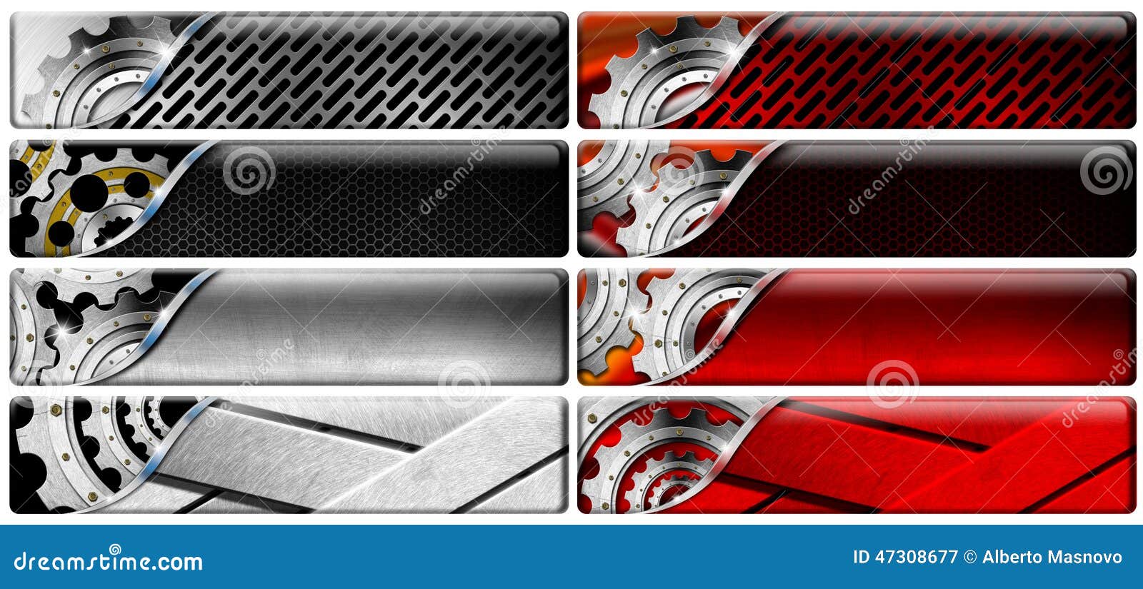 Eight Industrial Metal Headers Stock Illustration - Illustration of ...