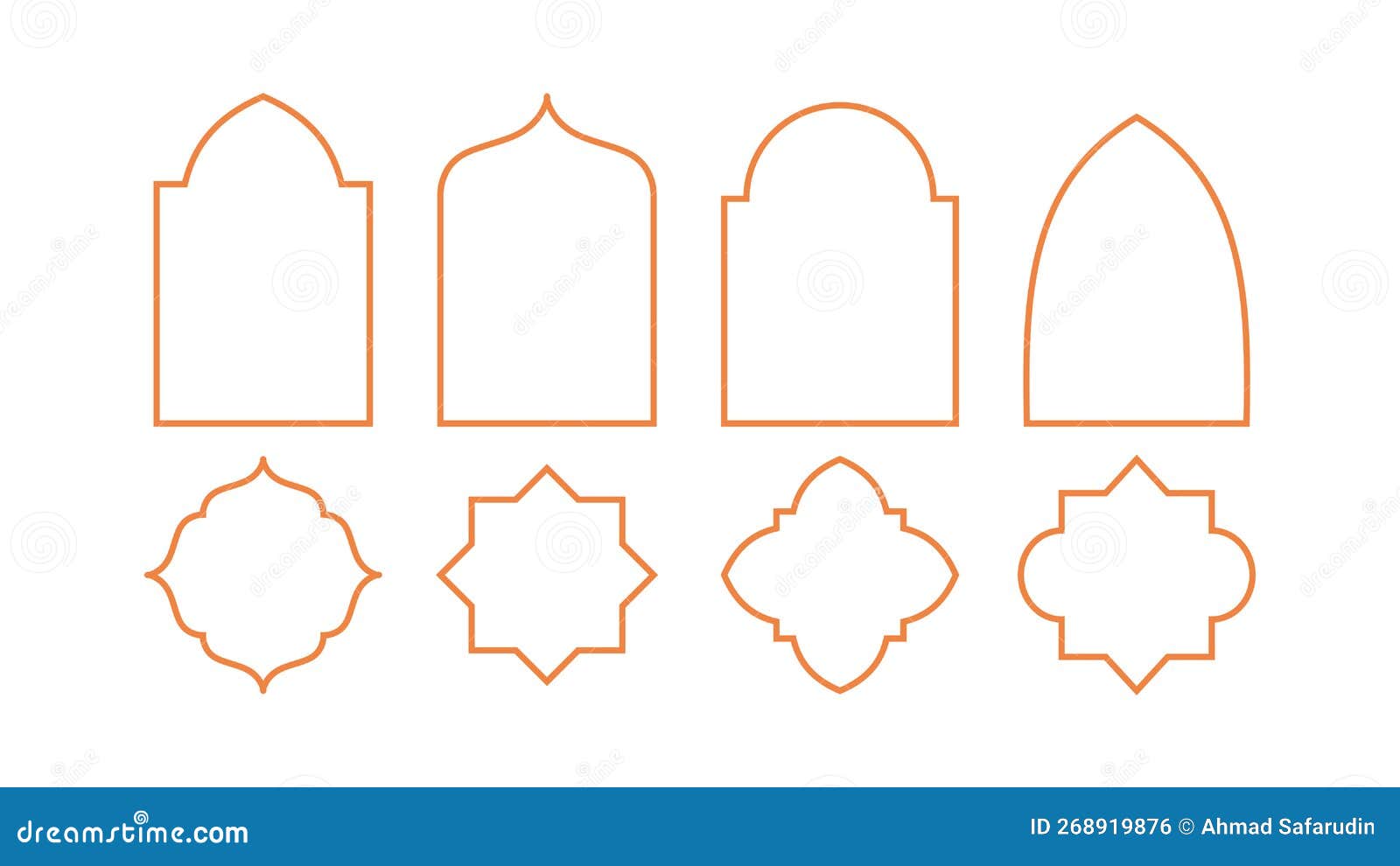 Islamic Shapes Ramadan Window Frame Design. Turkish And Indian Vector ...