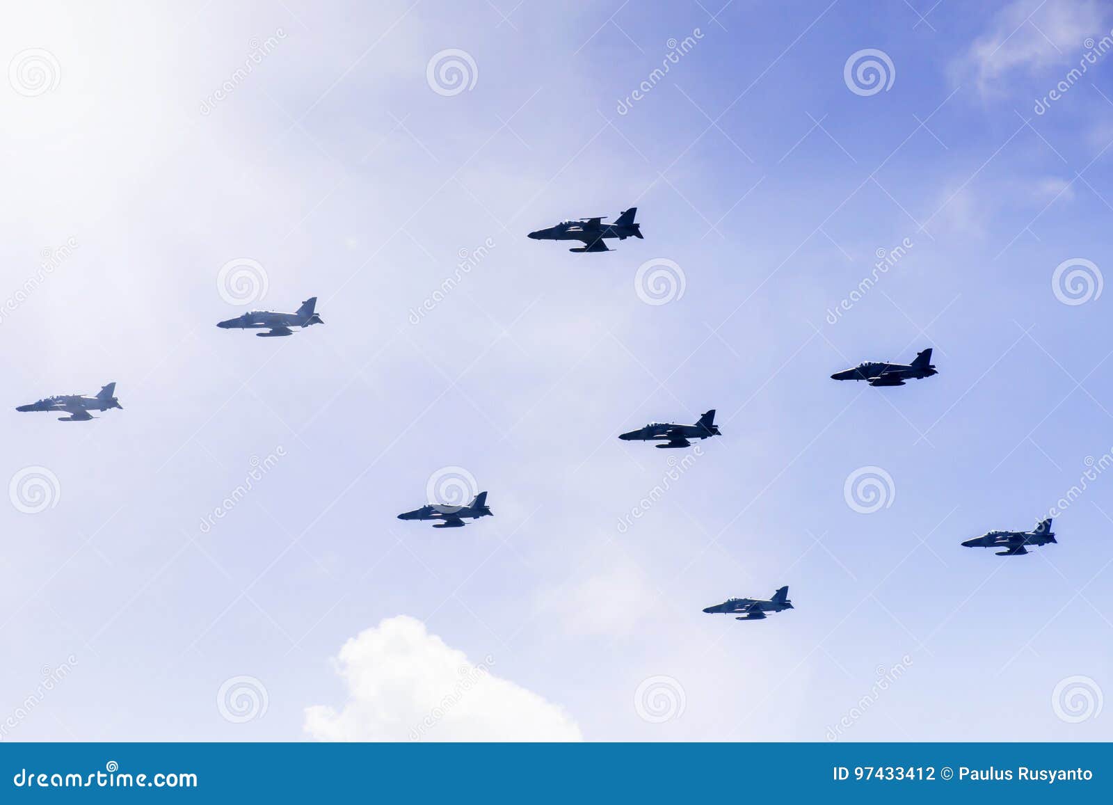 Eight Jet Fighters Making Formation for Demonstration Stock Photo ...
