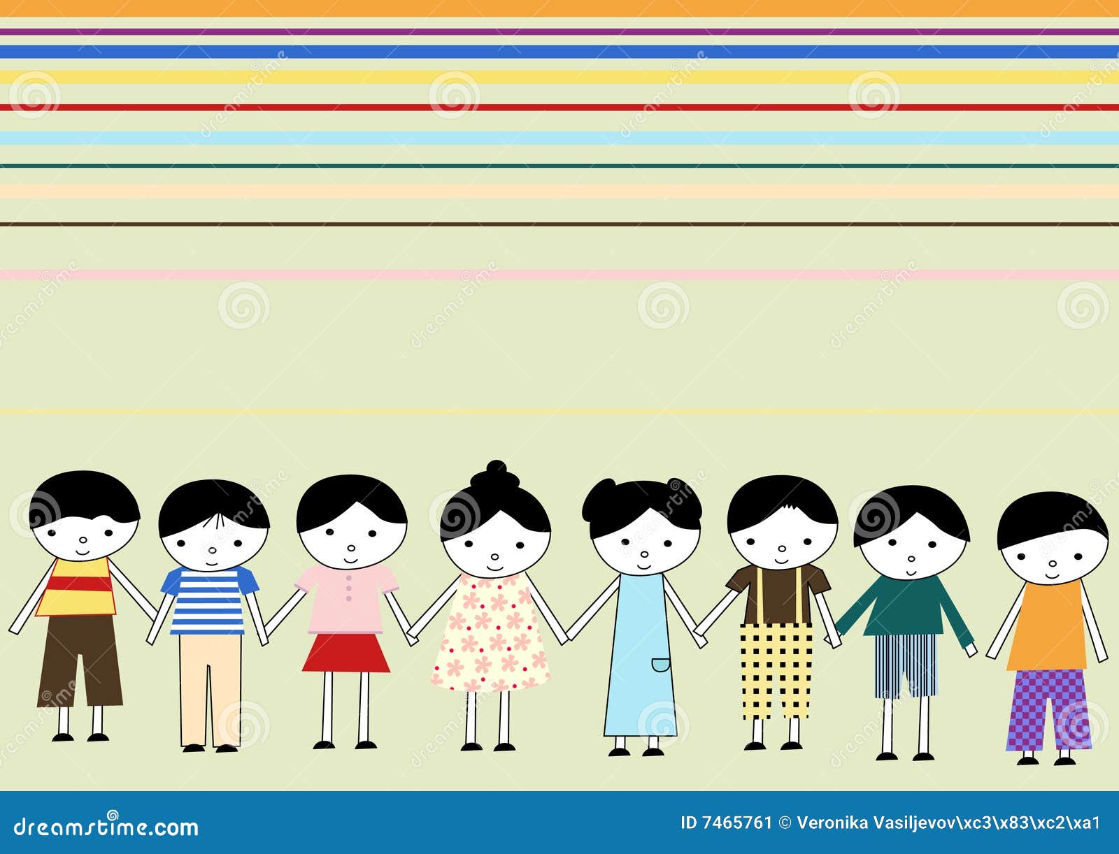 Eight kids stock illustration. Illustration of happy, kindergarten ...