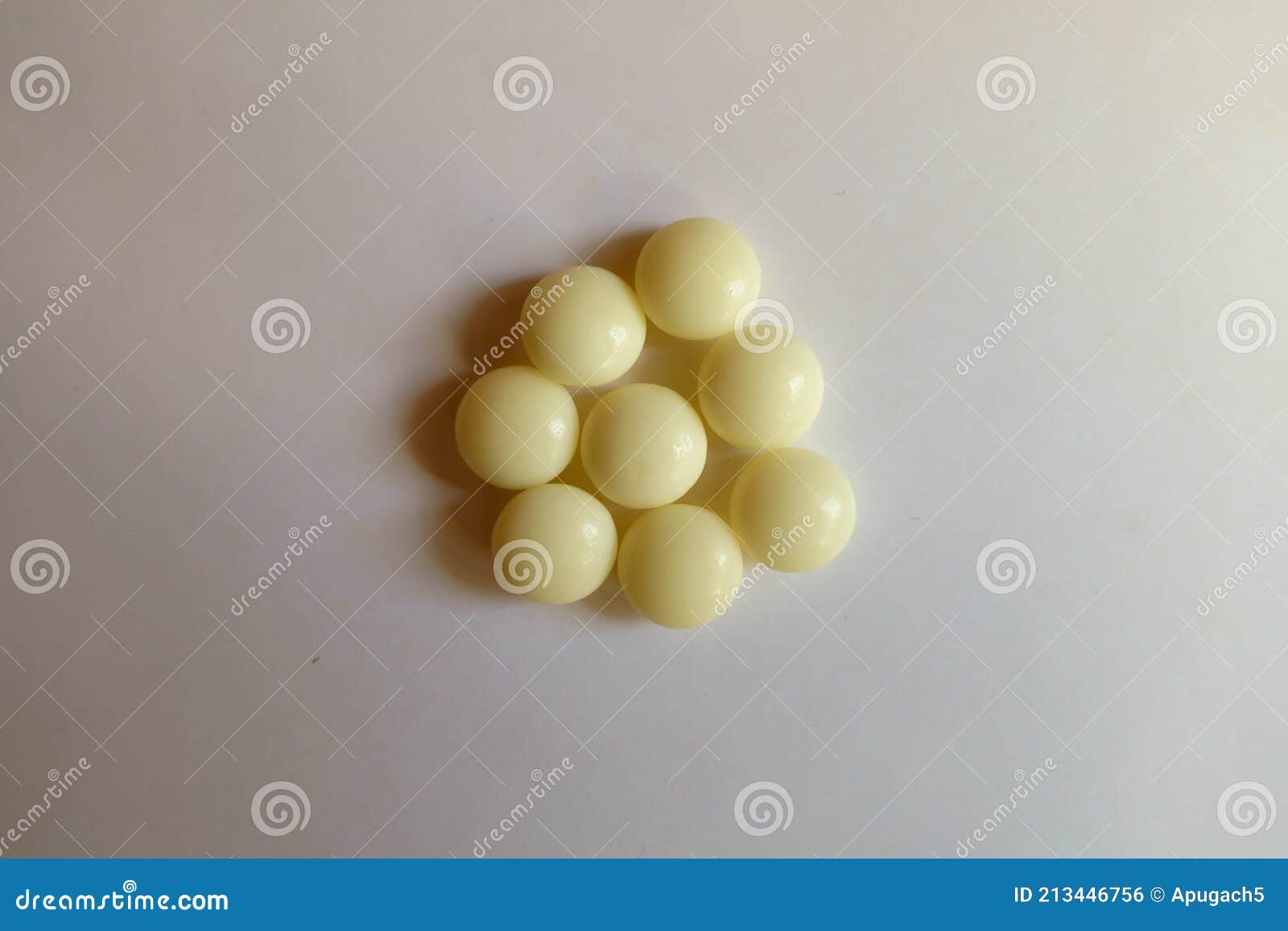 Eight Light Yellow Mints of Xylitol Stock Photo - Image of round, drug ...