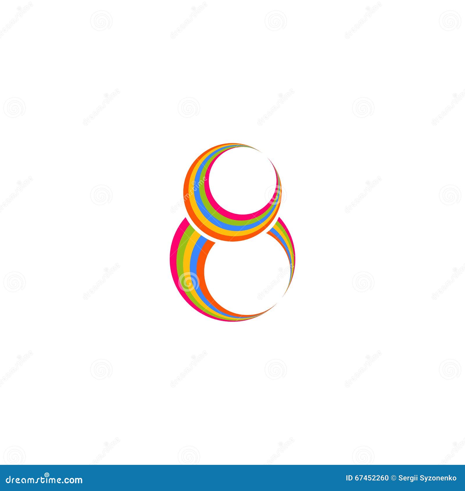 Eight 8 Logo, Abstract Colored Rings, Infinity Symbol Stock Vector ...