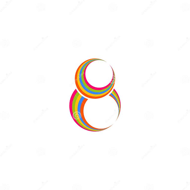 Eight 8 Logo, Abstract Colored Rings, Infinity Symbol Stock Vector ...