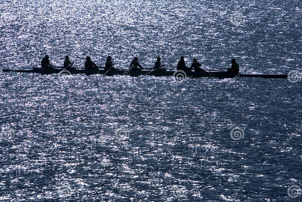 Eight man rowing shell stock photo. Image of shimmer, active - 2578162