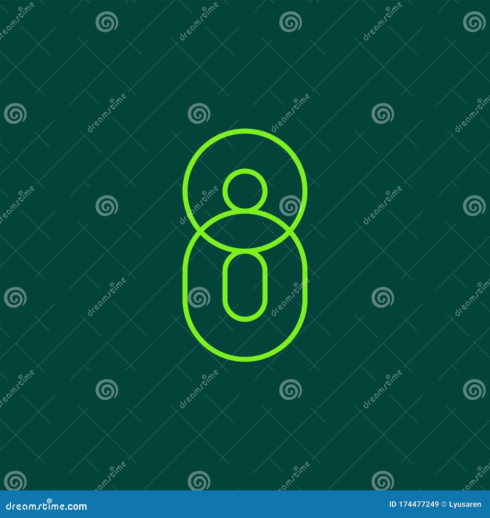 Eight, Mono Line. Vector Sign Linear Number Stock Illustration ...