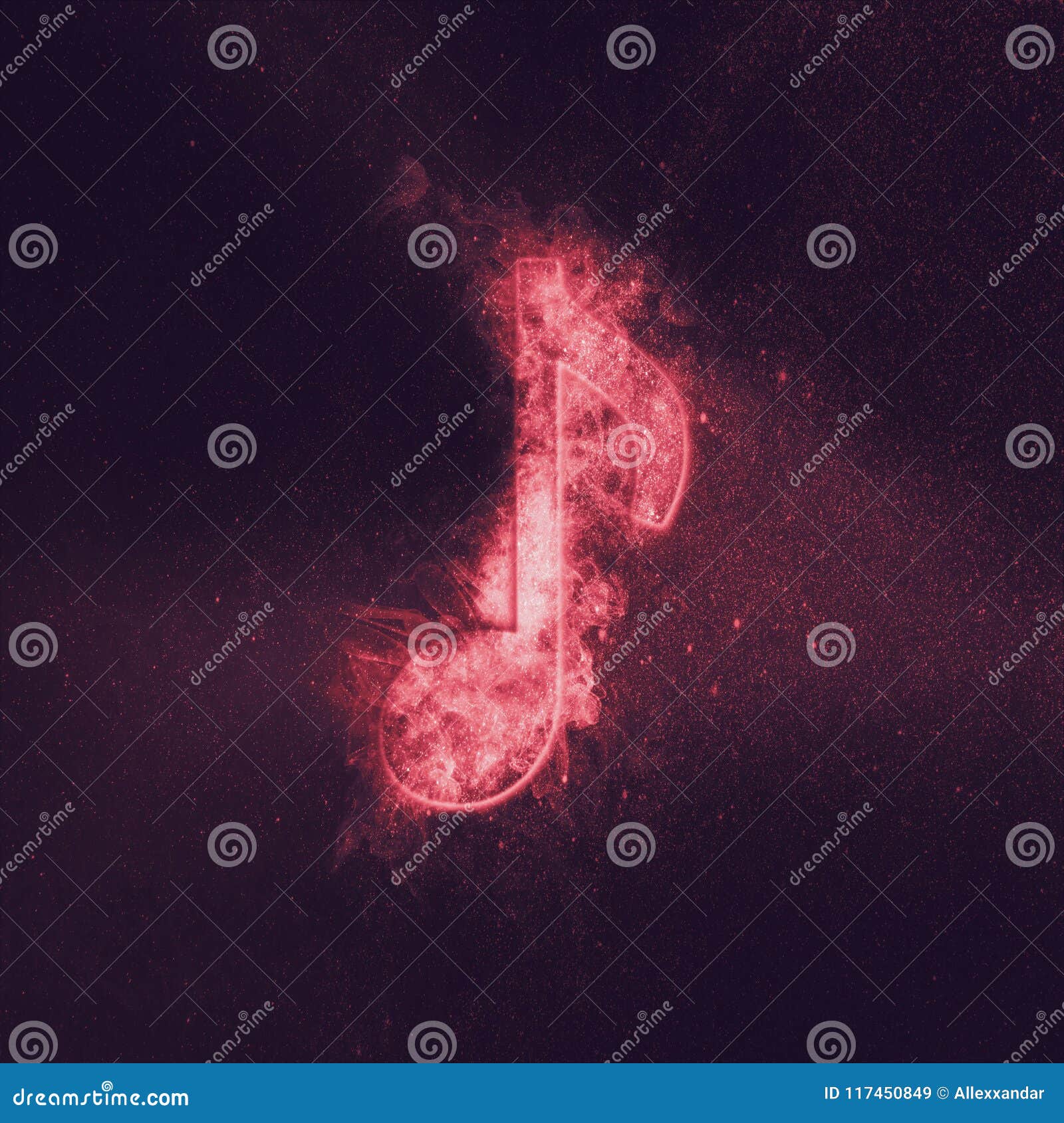 Eight Music Note Symbol. Abstract Night Sky Background Stock ...