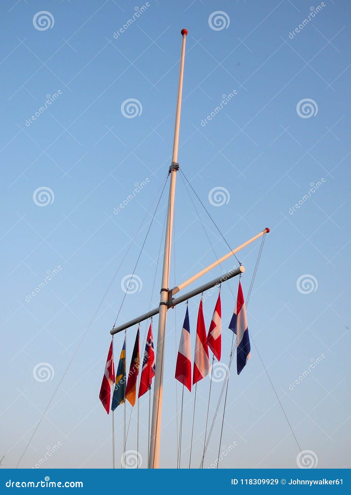 Eight nations flags stock image. Image of marina, sunny - 118309929