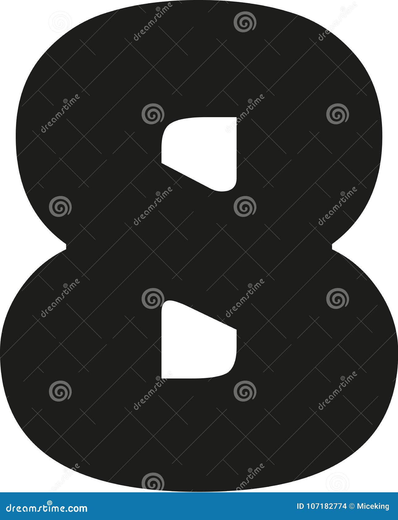 Eight number digits 8 stock vector. Illustration of numeric - 107182774