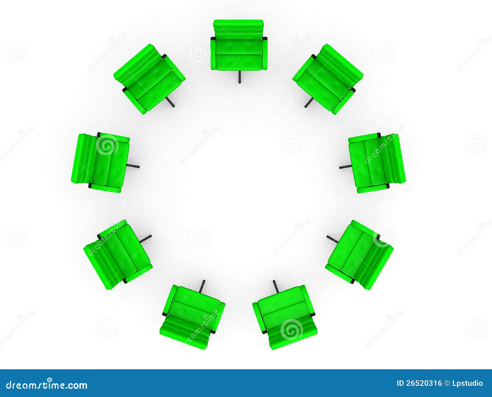 Eight Office Chairs in Circle Stock Photo - Image of plastic, meeting ...