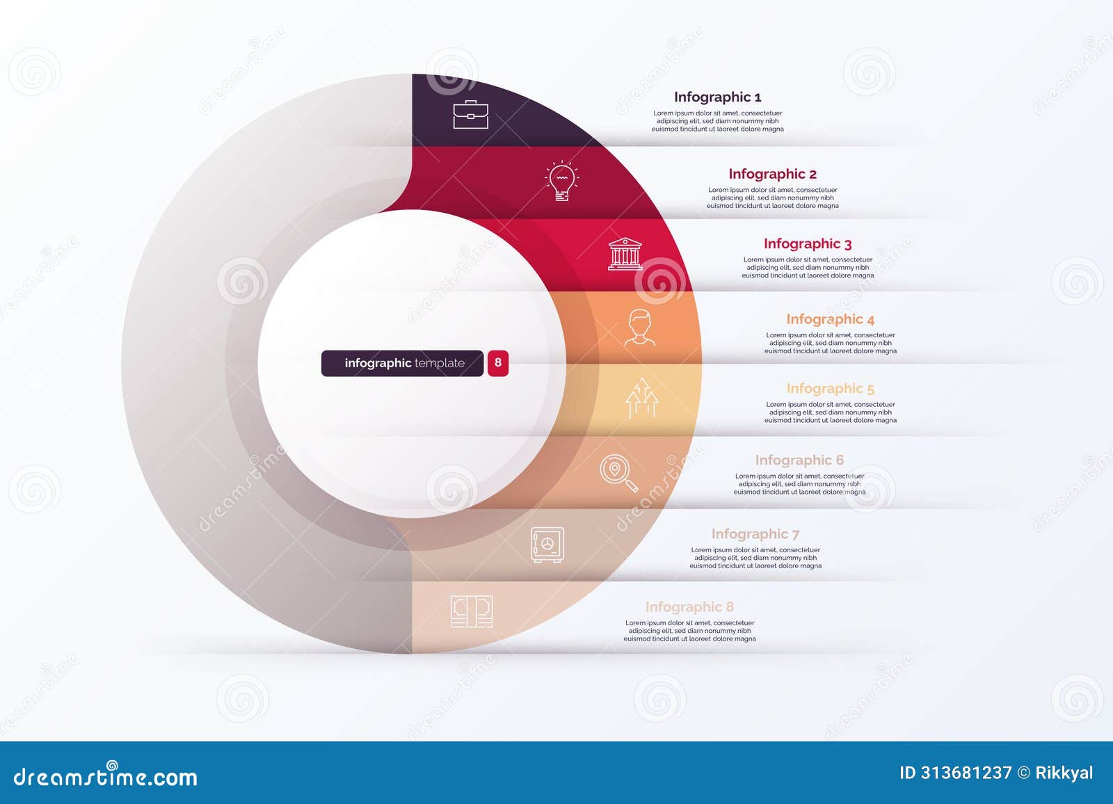 Eight Option Cycle Infographic Chart. Vector Illustration Stock Vector ...