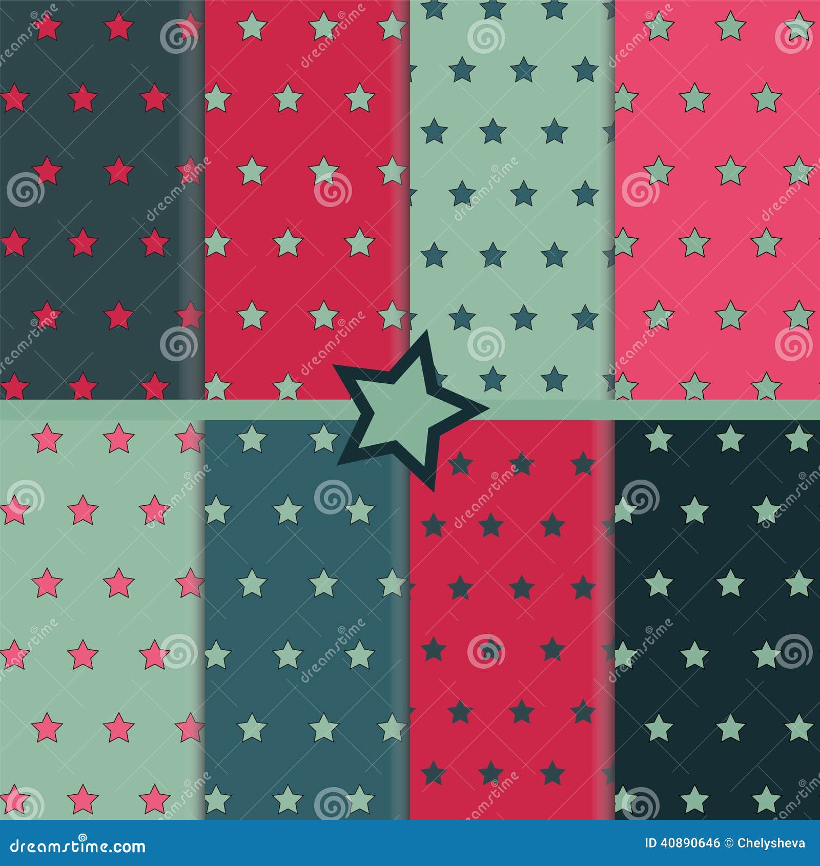 Eight patterns with stars stock vector. Illustration of children - 40890646