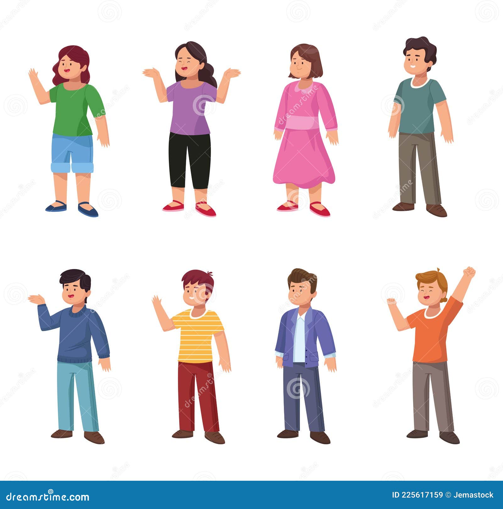 Eight persons group stock vector. Illustration of masculine - 225617159