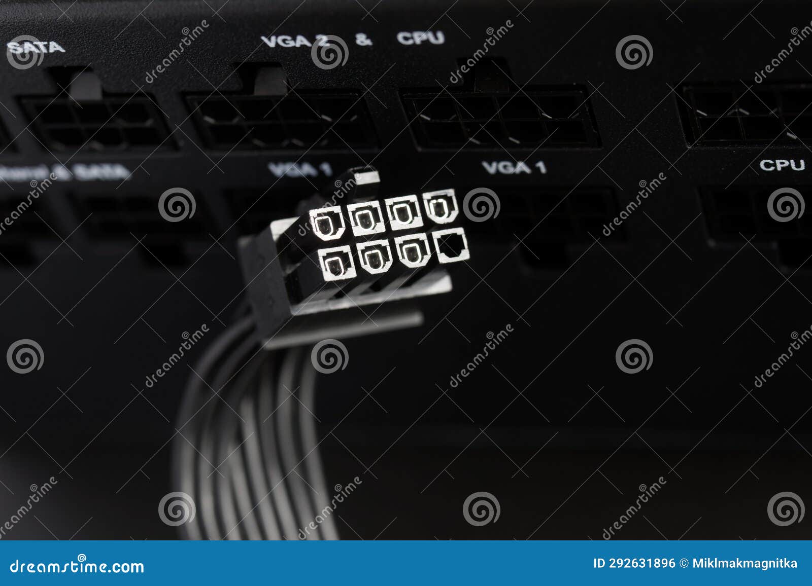 Eight-pin Connector Interface on the Power Electrical Cable Next To the ...