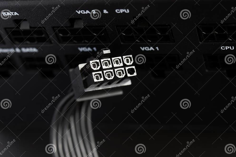 Eight-pin Connector Interface on the Power Electrical Cable Next To the ...