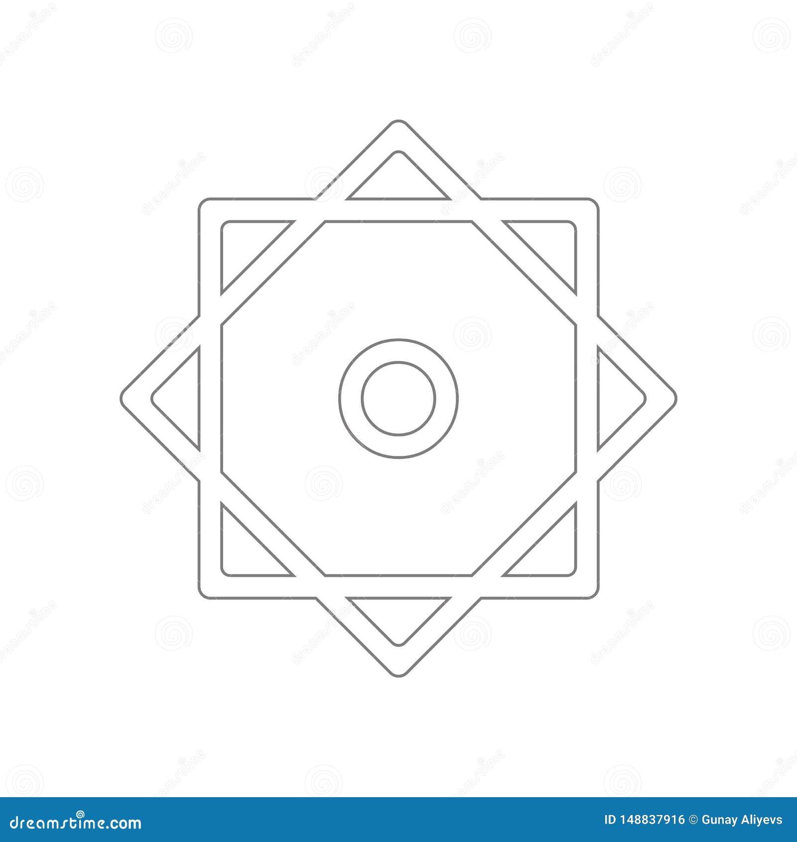 Eight Point Star Line Icon. Christmas Star Vector Illustration Isolated ...