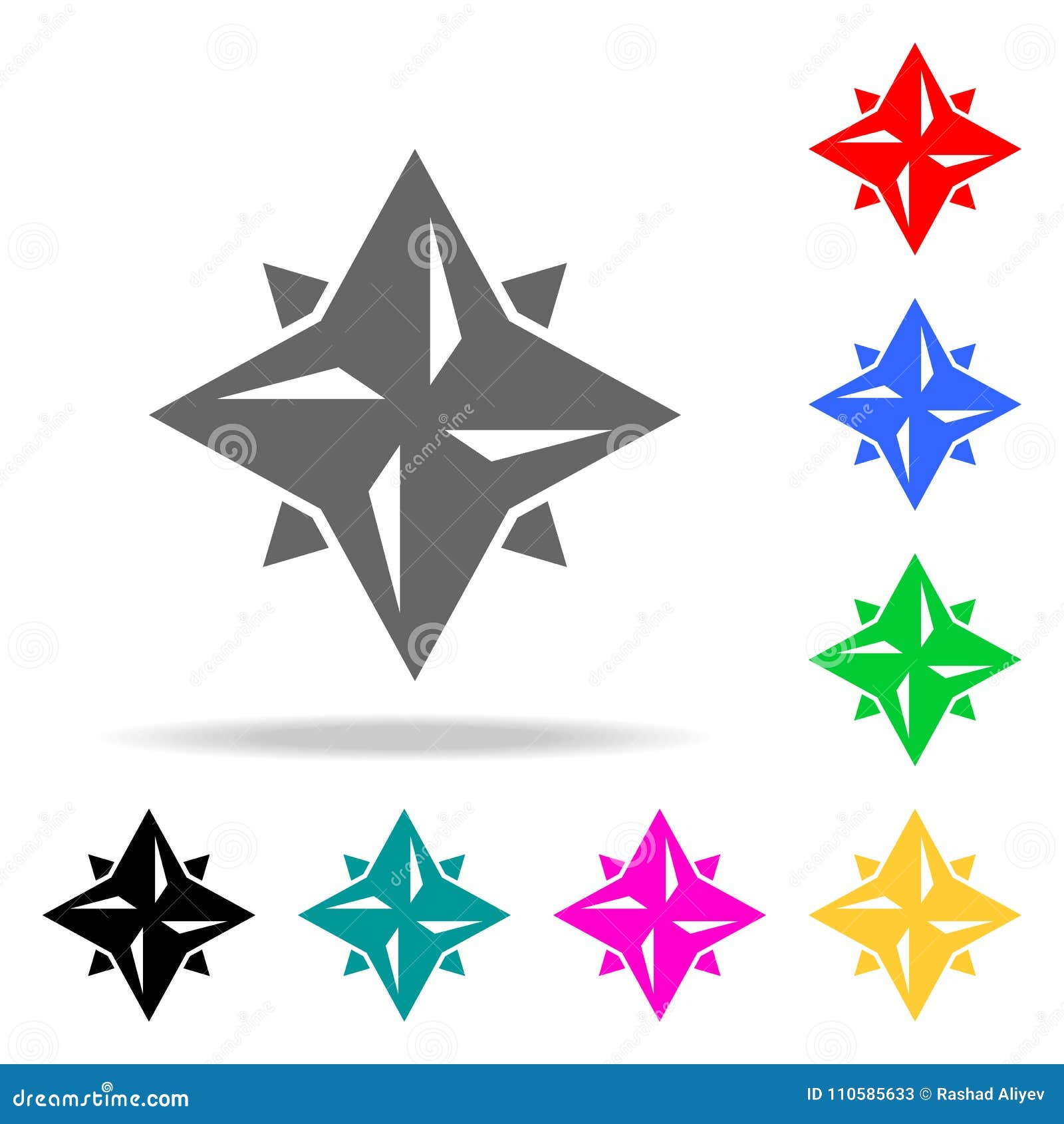Eight Point Star Icon. Elements in Multi Colored Icons for Mobile ...