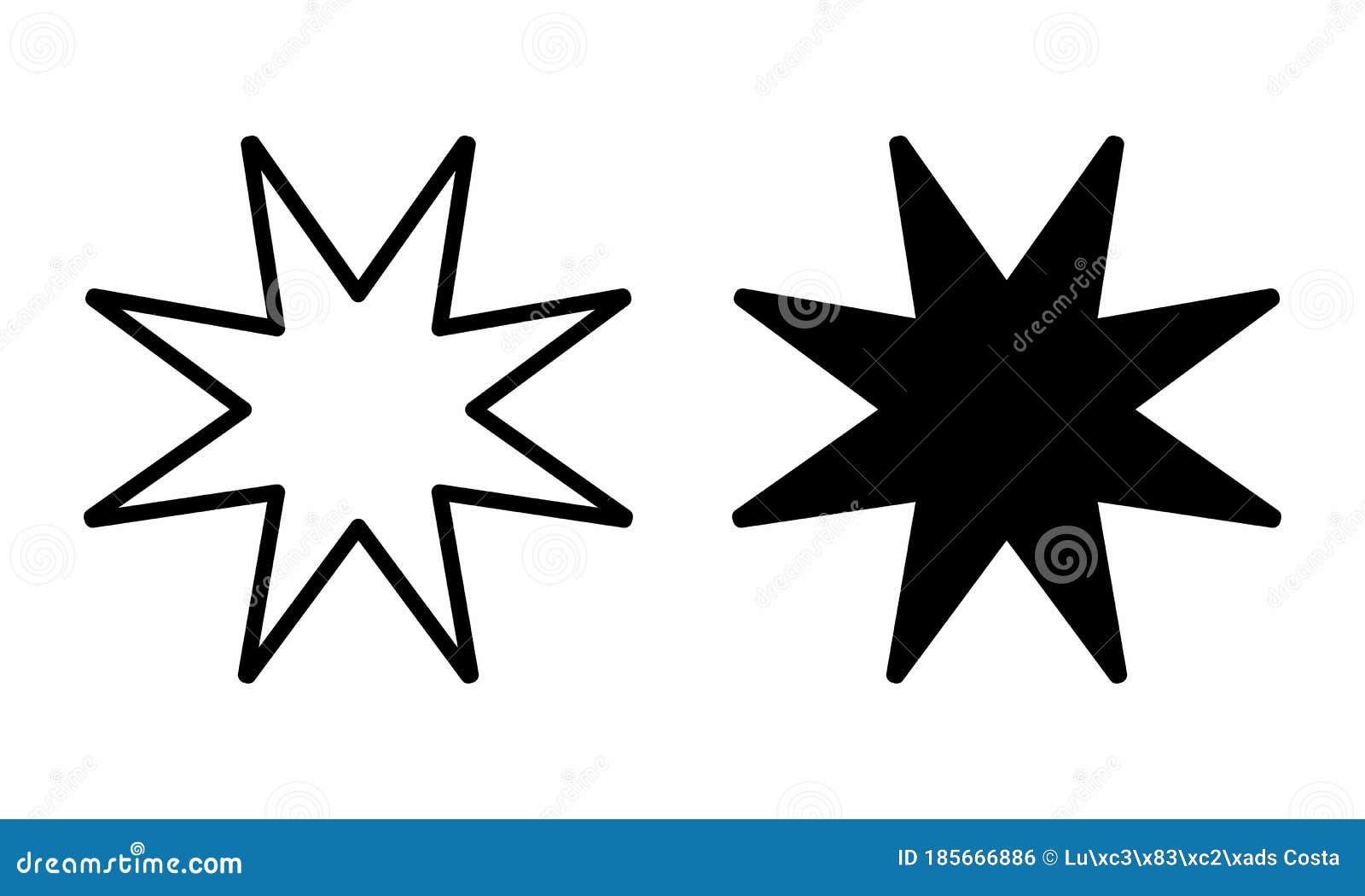 Eight point star icons stock illustration. Illustration of vector ...