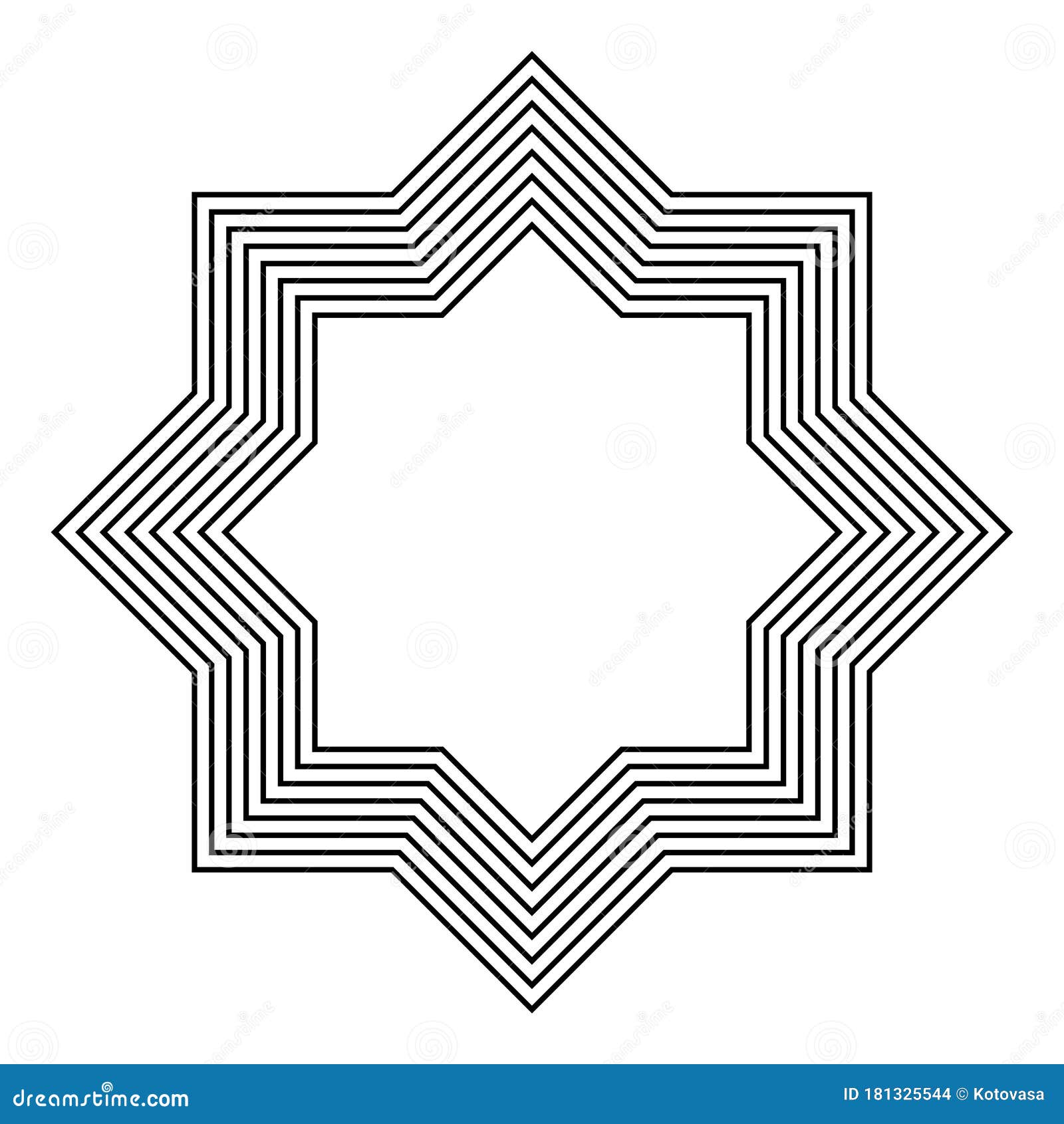 Eight Point Star Vector Shape Stock Illustration - Illustration of ...