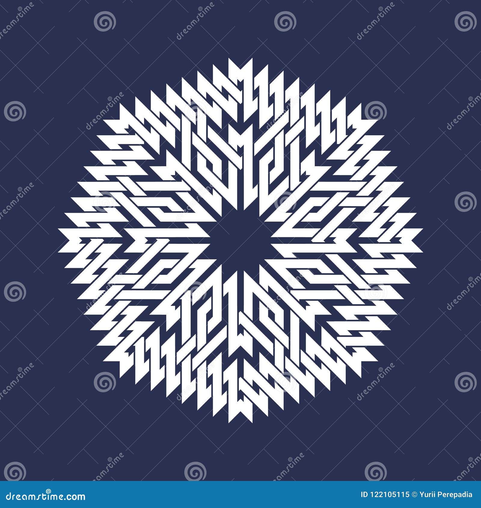 Eight Pointed Circular Pattern in Oriental Intersecting Lines Style ...