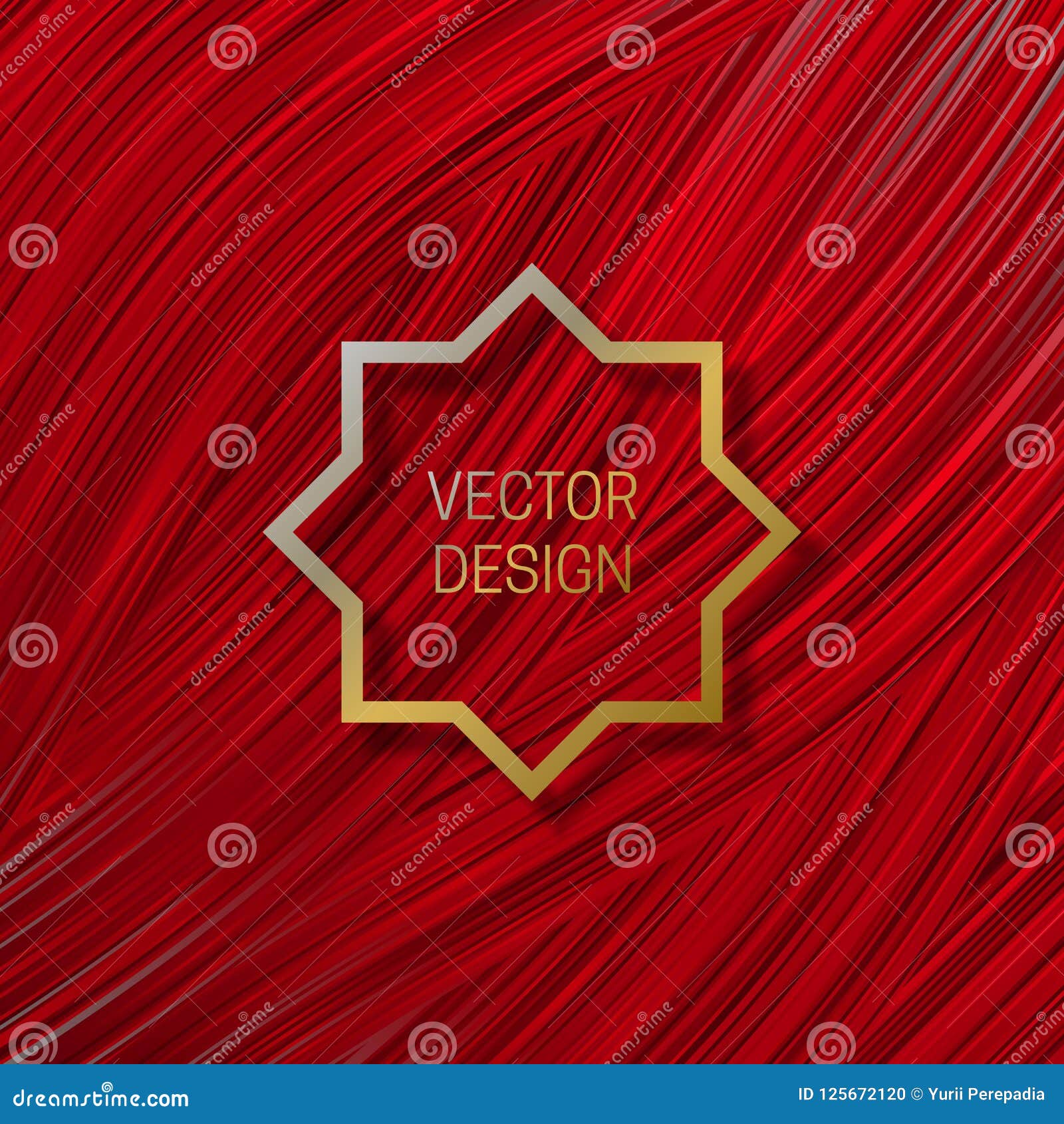 Eight-pointed Frame on Saturated Red Background. Trendy Packaging ...