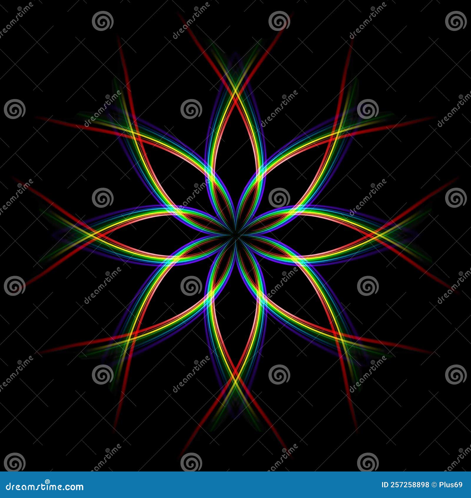 Eight-pointed Star Design Element Made of Colorful Glowing Lines Stock ...