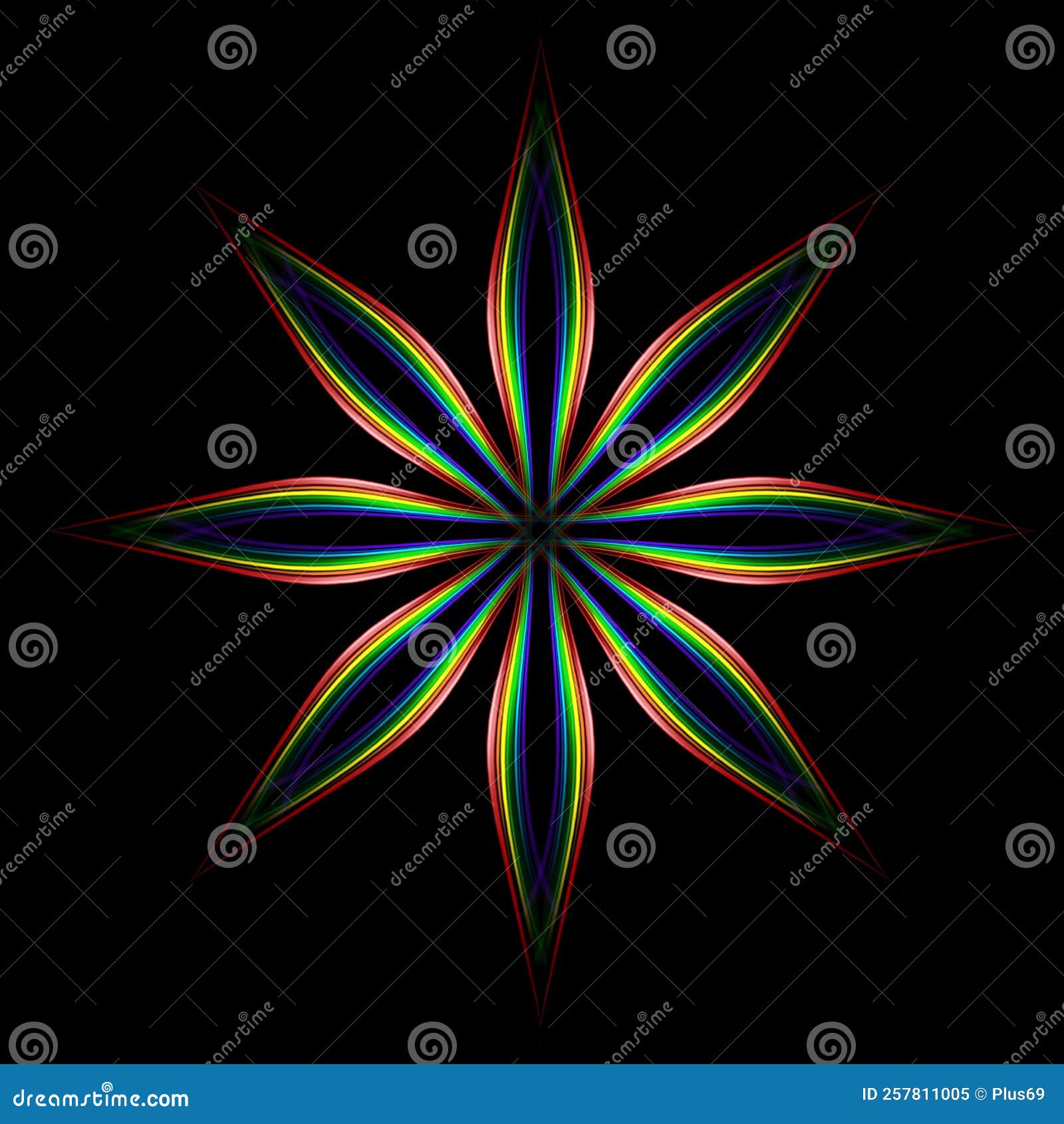 Eight-pointed Star Design Element Made of Colorful Glowing Lines Stock ...