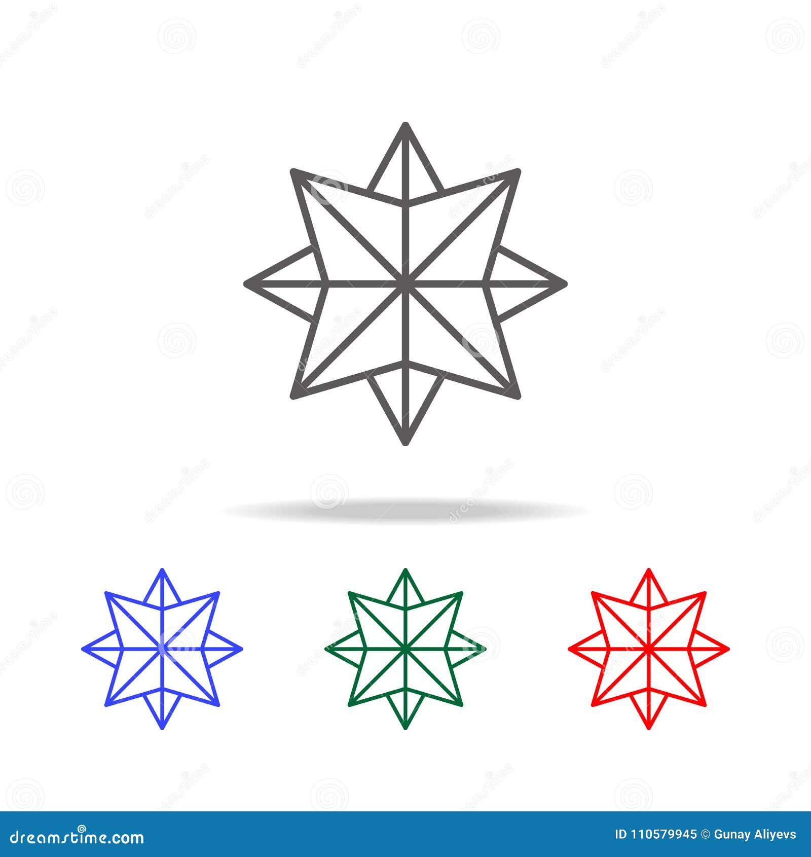 Eight-pointed Star Icon. Elements in Multi Colored Icons for Mobile ...