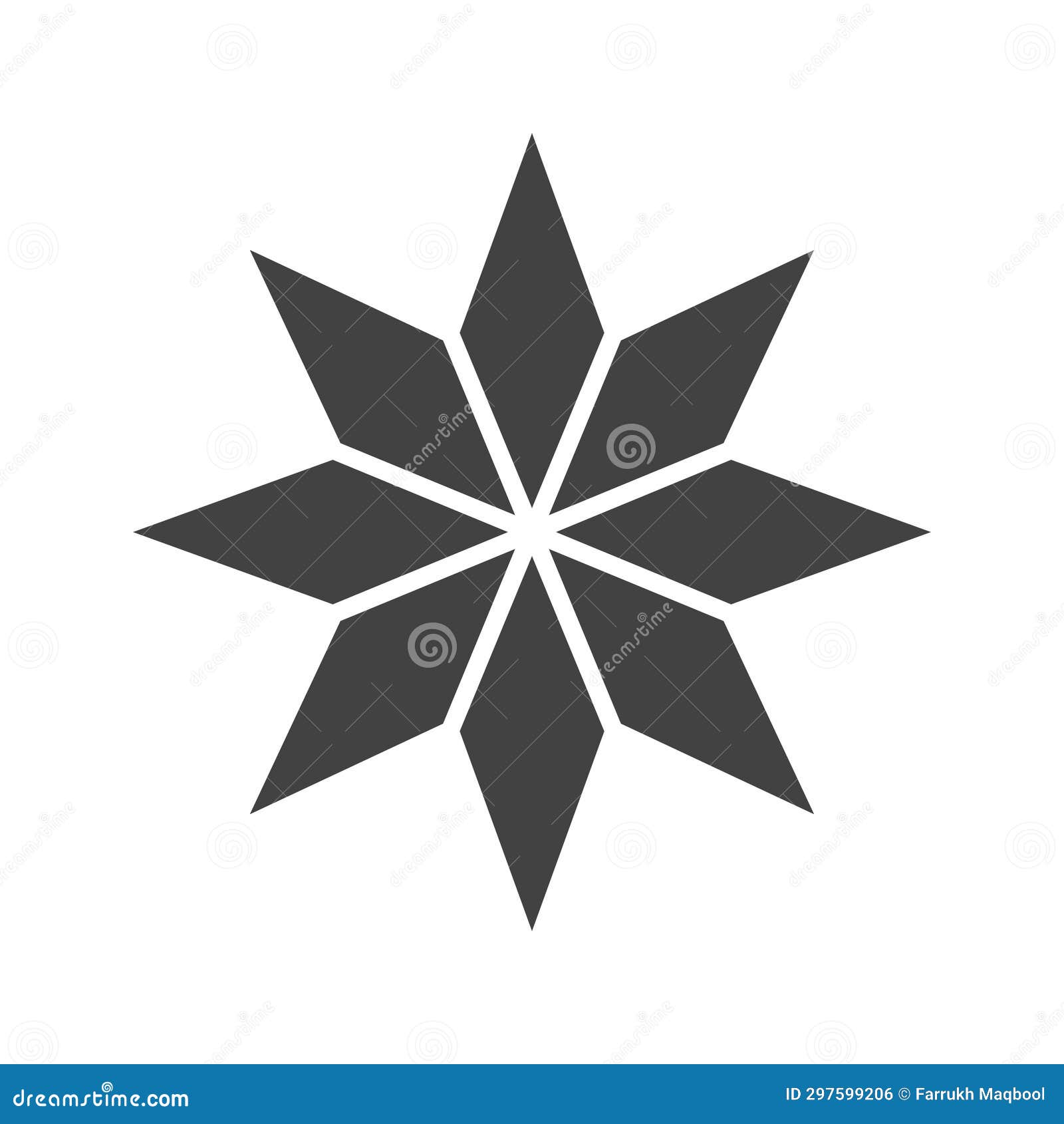 Eight-Pointed Star Icon Vector Image. Stock Vector - Illustration of ...