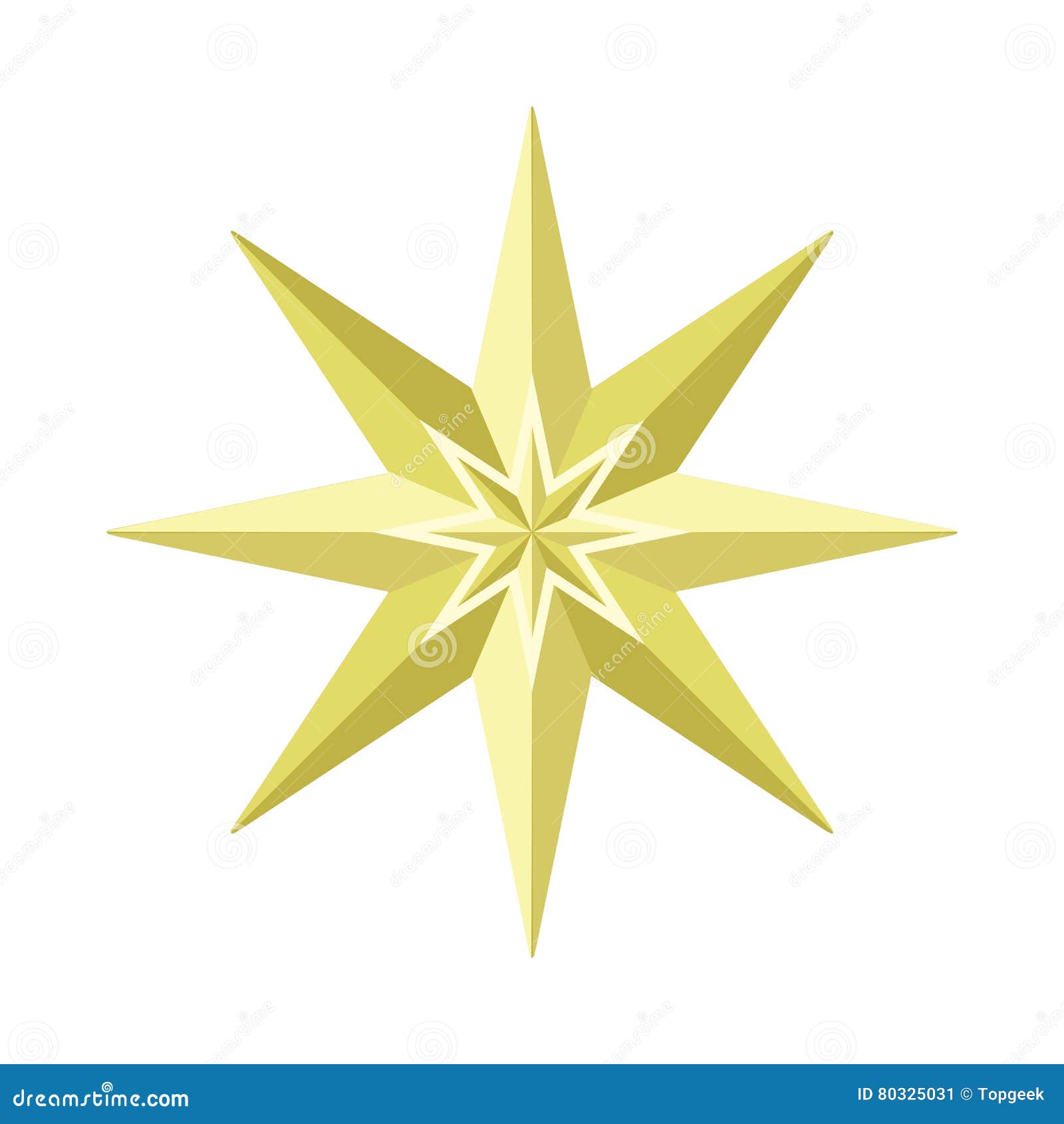 Eight-pointed Star Illustration in Flat Design Stock Vector ...