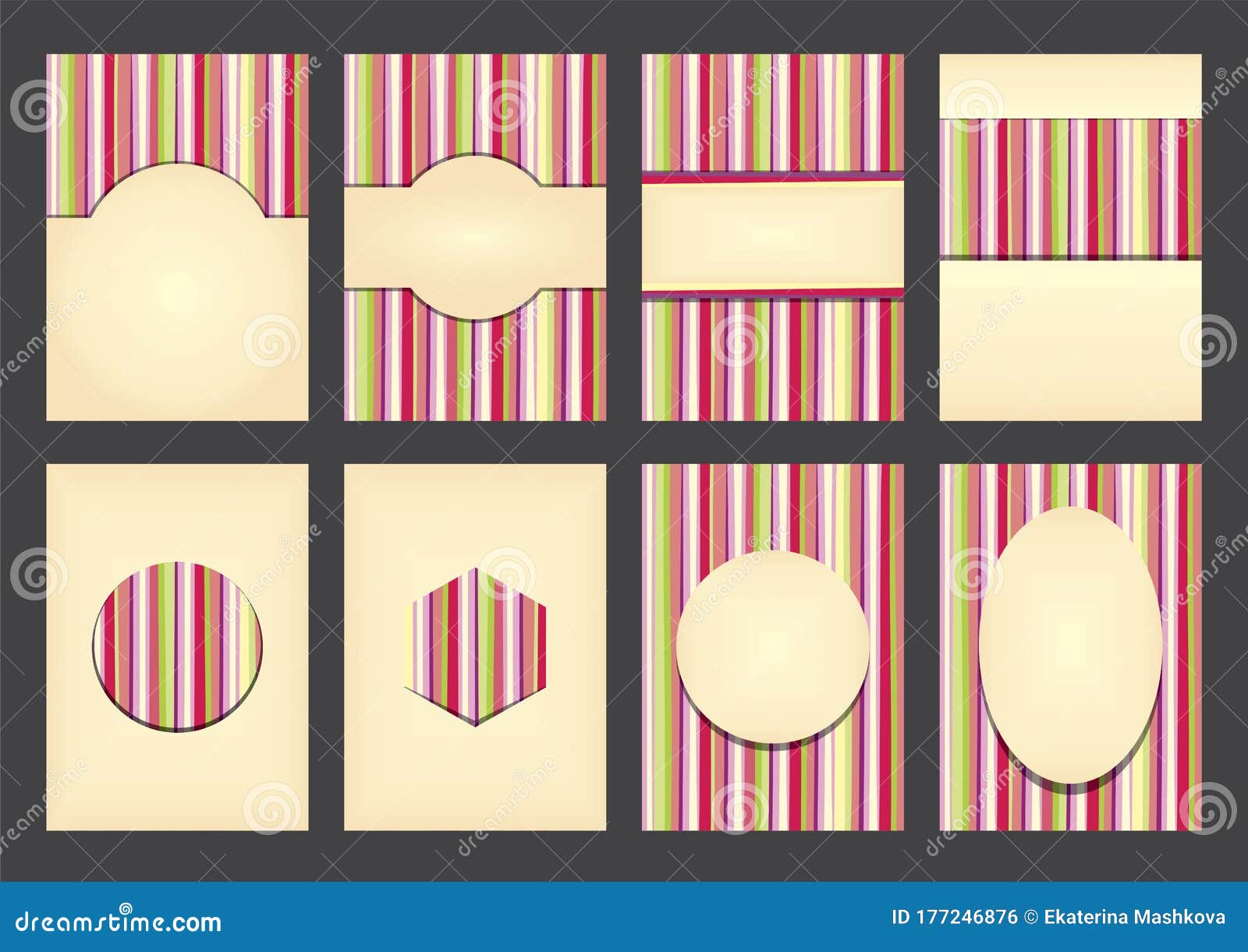 Eight Red Striped Labels Template Stock Vector - Illustration of card ...