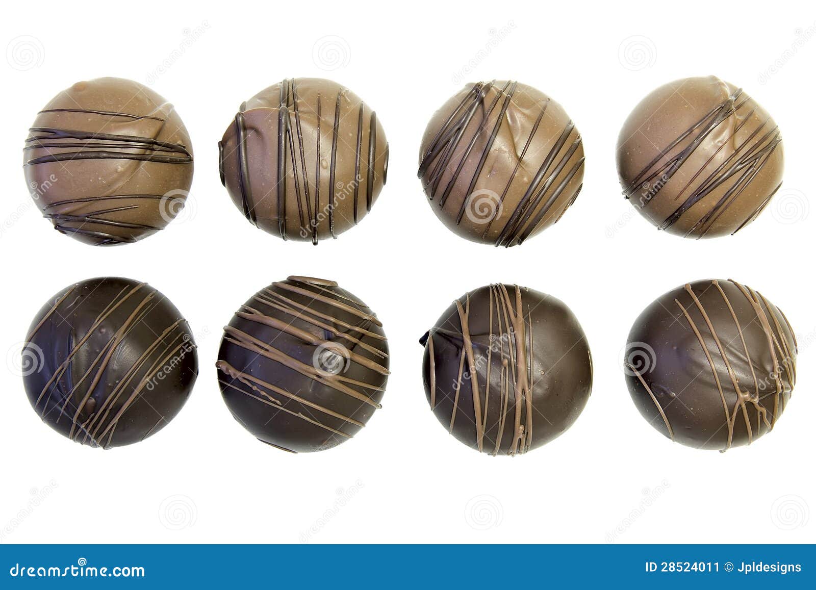 Eight Round Chocolate Truffles Stock Image - Image of chocolate ...