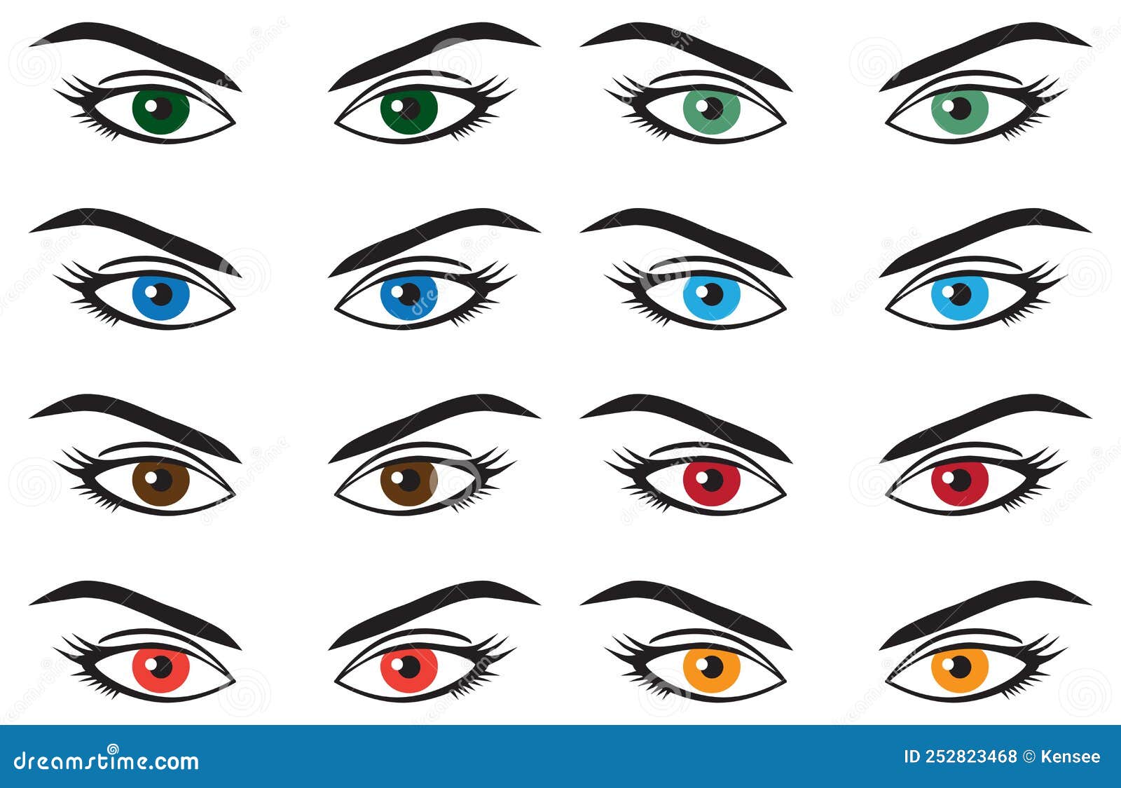 Intense Vector Female Eyes stock vector. Illustration of looks - 252823468