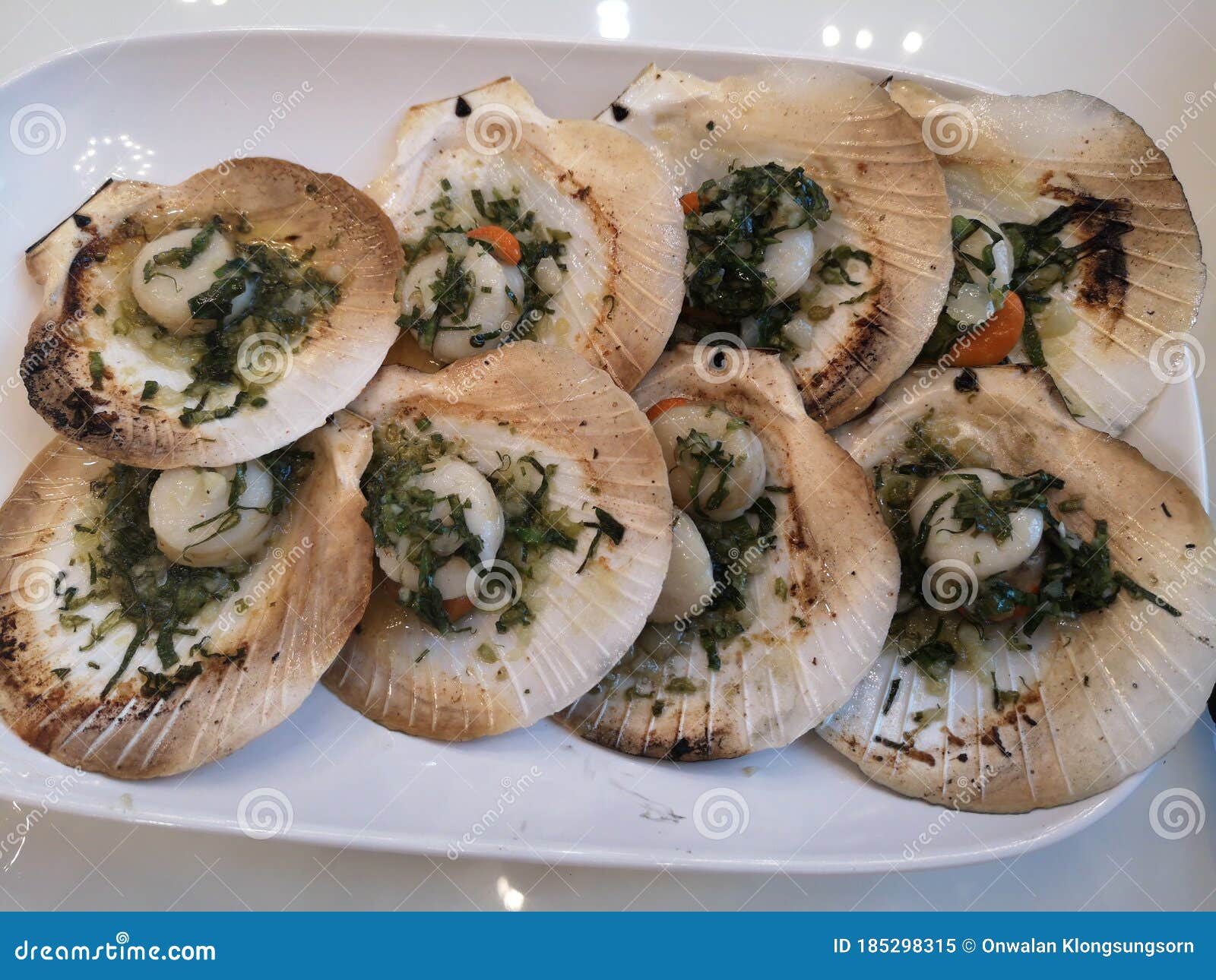 Eight Shells Cooked with Hot Buttet Stock Image - Image of cooked ...