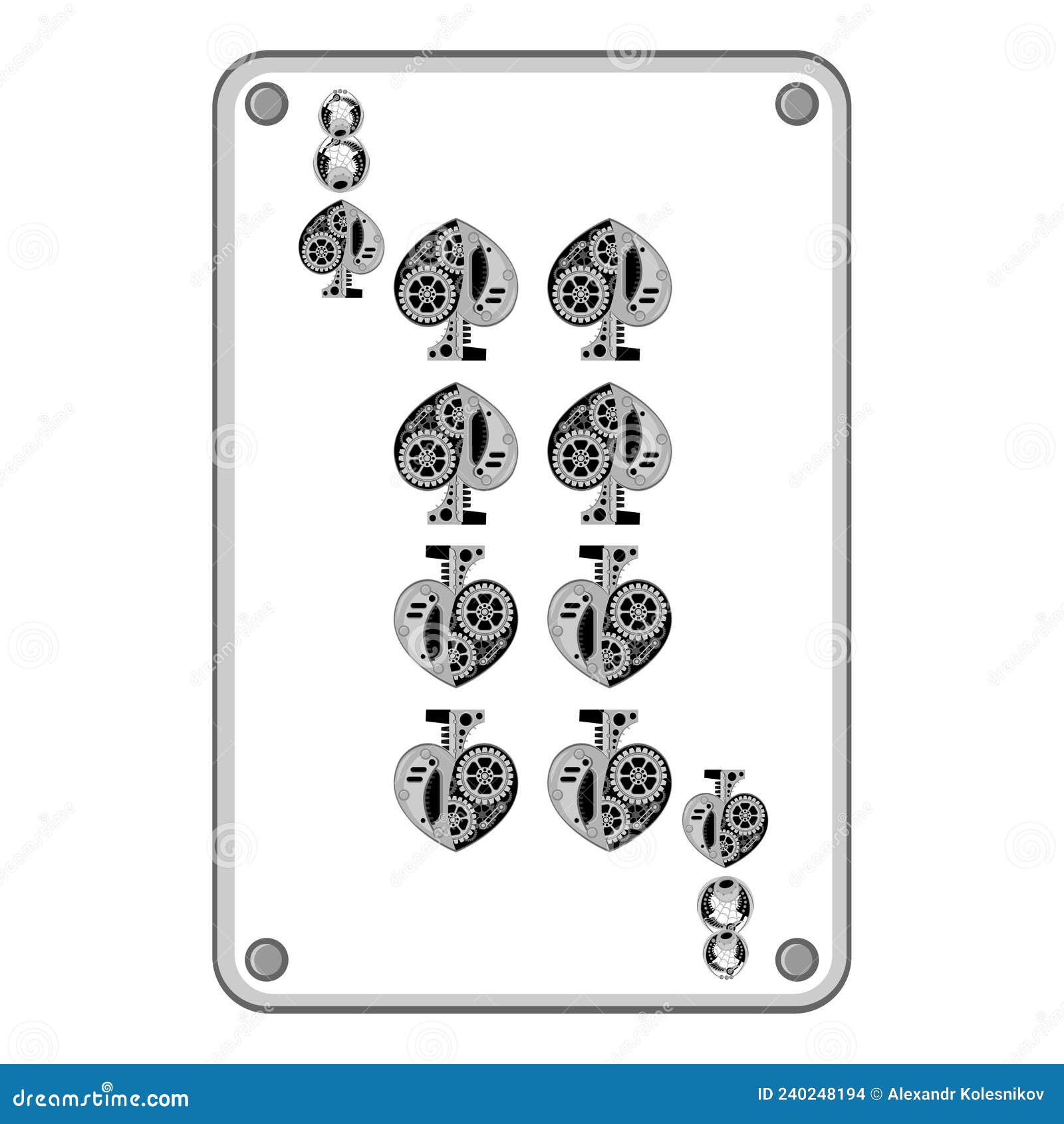 Steampunk Ace Of Spades Cartoon Vector | CartoonDealer.com #132029033