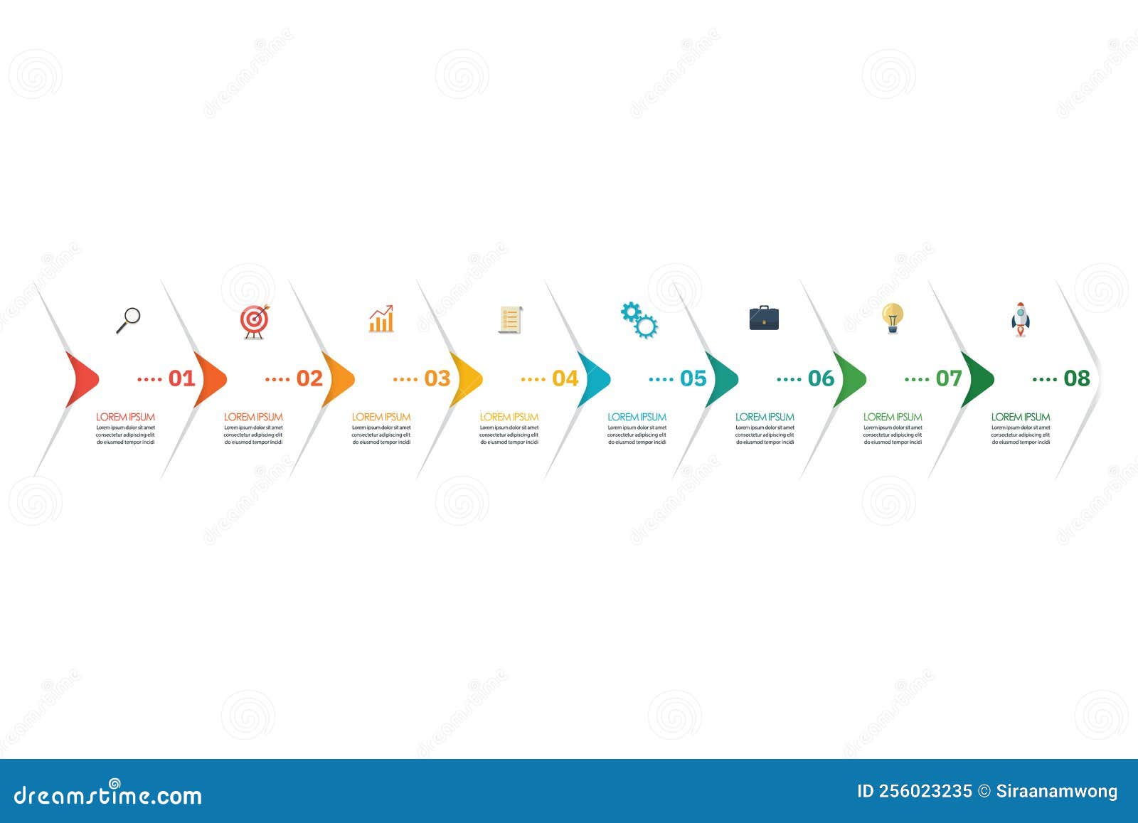 Eight Steps Template Infographic Stock Vector - Illustration of ...