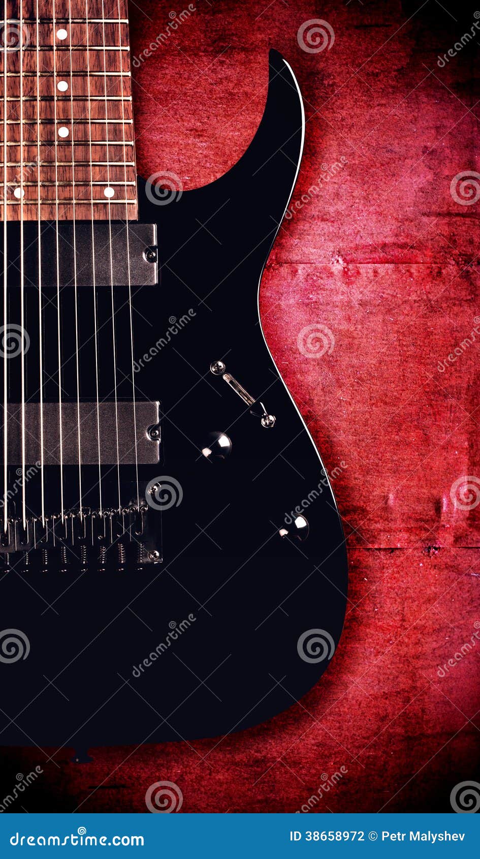 Eight-Strings Guitar stock photo. Image of black, gray - 38658972