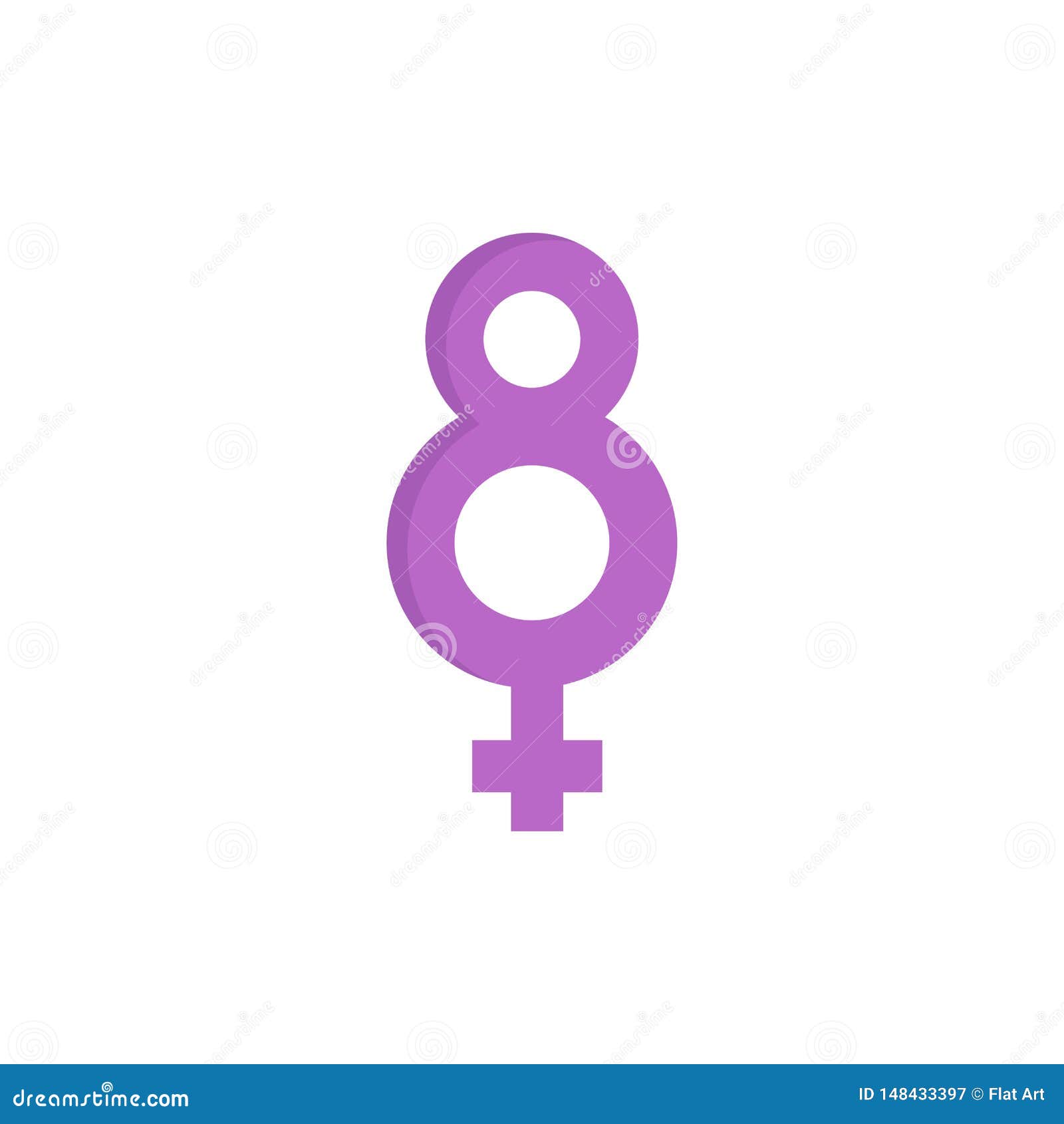 Eight, 8, Symbol, Female Flat Color Icon. Vector Icon Banner Template ...
