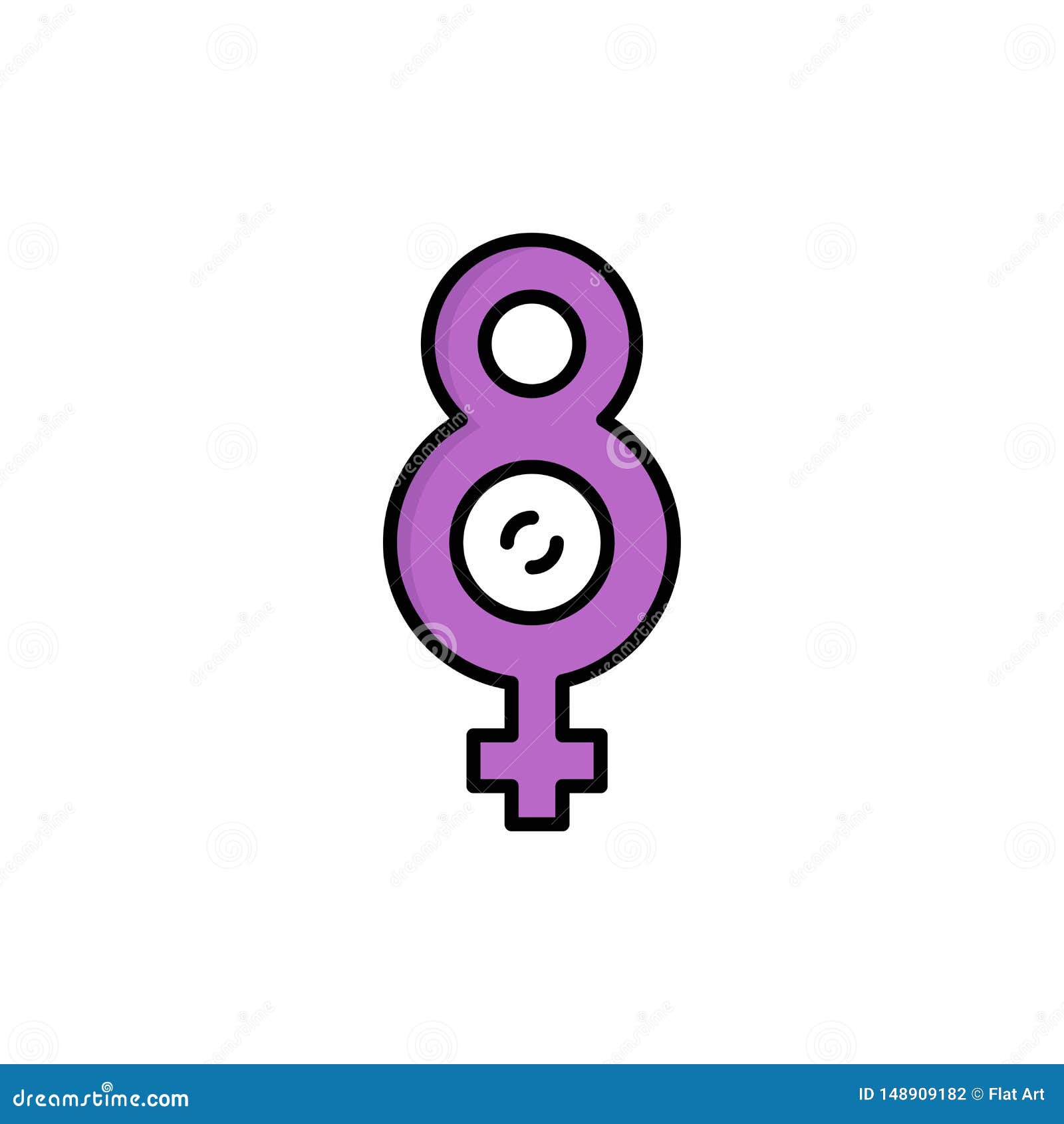 Eight, 8, Symbol, Female Flat Color Icon. Vector Icon Banner Template ...