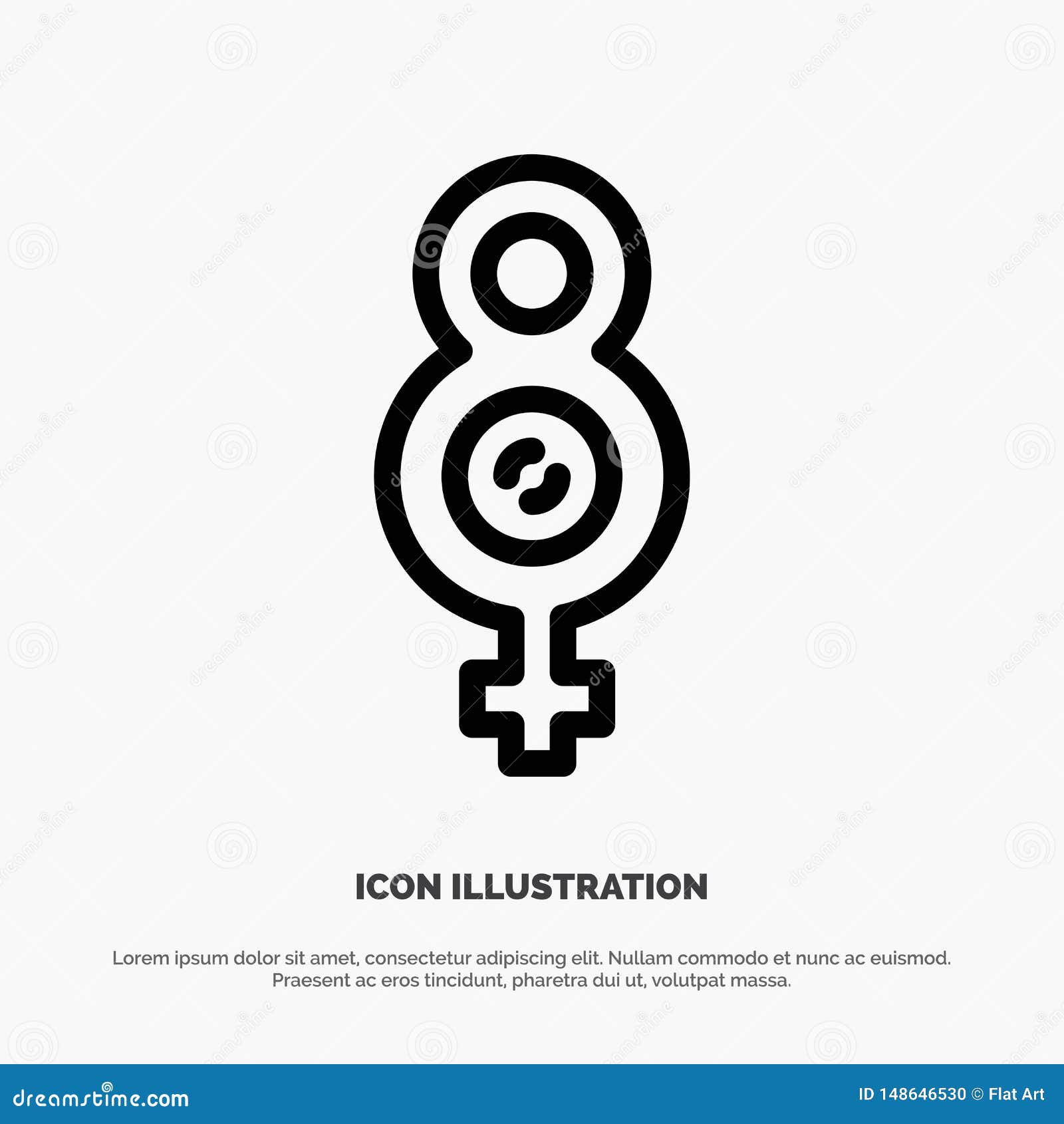 Eight, 8, Symbol, Female Vector Line Icon Stock Vector - Illustration ...