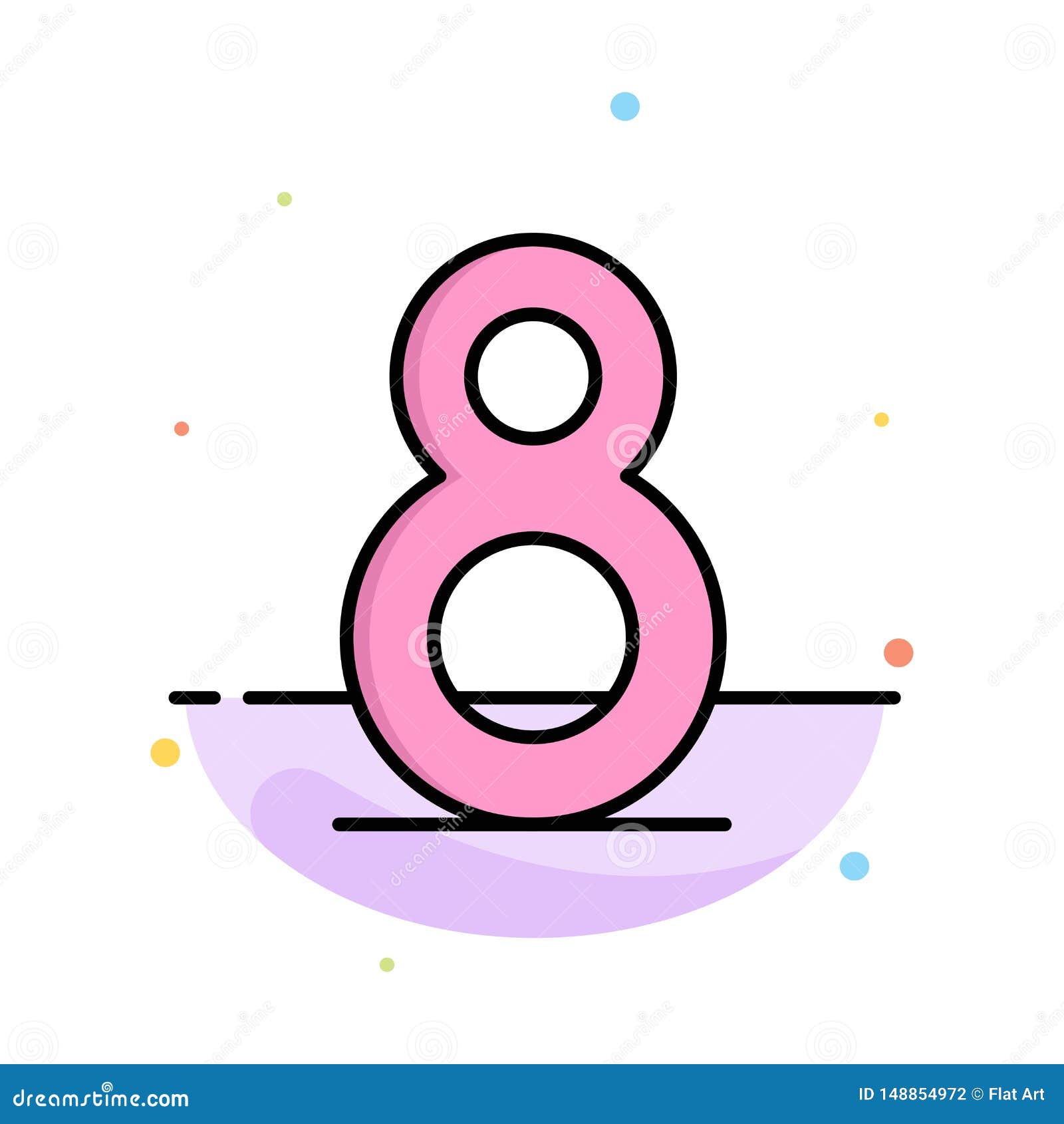 Eight, 8th, 8, Abstract Flat Color Icon Template Stock Vector ...
