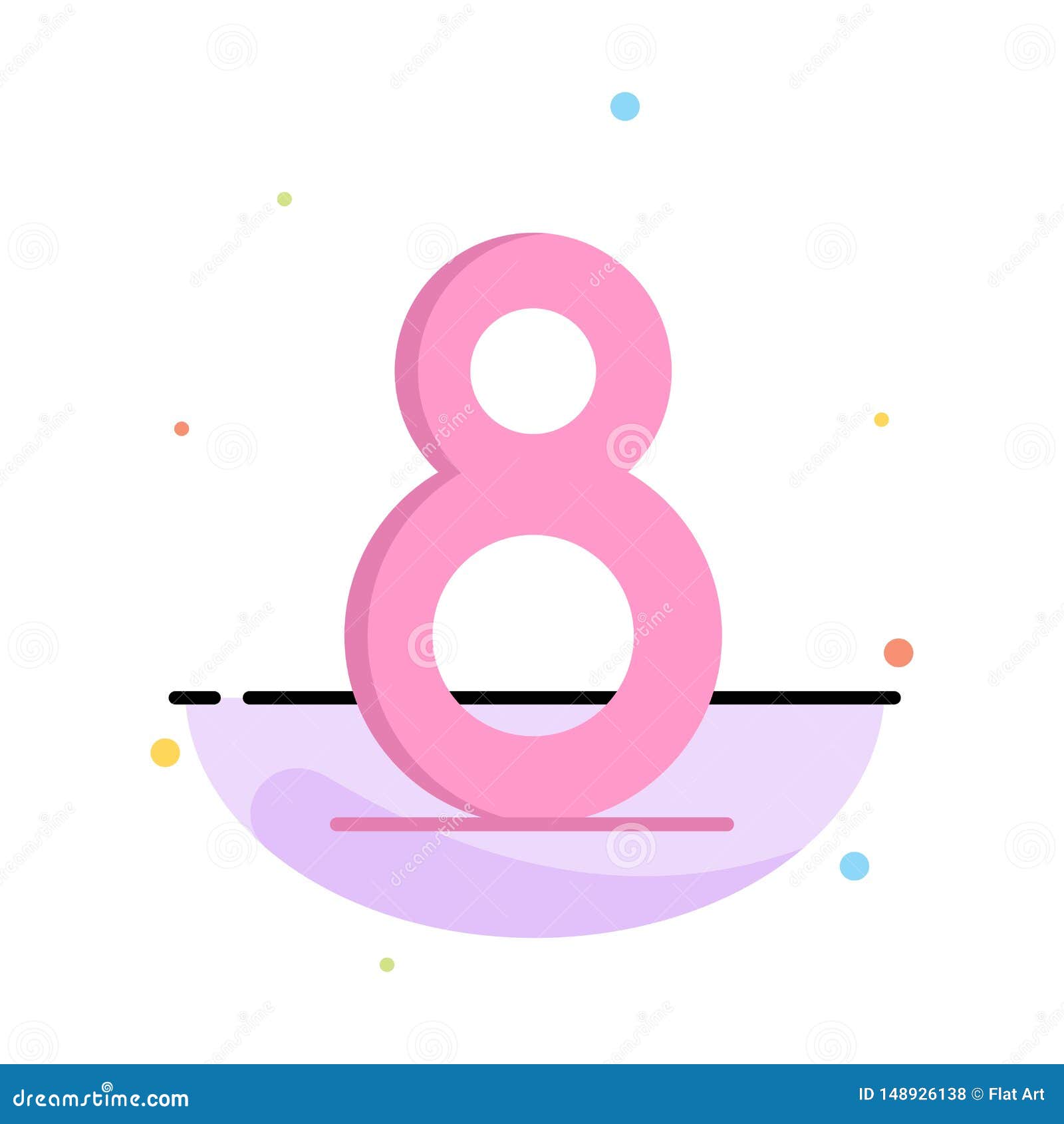 Eight, 8th, 8, Abstract Flat Color Icon Template Stock Vector ...