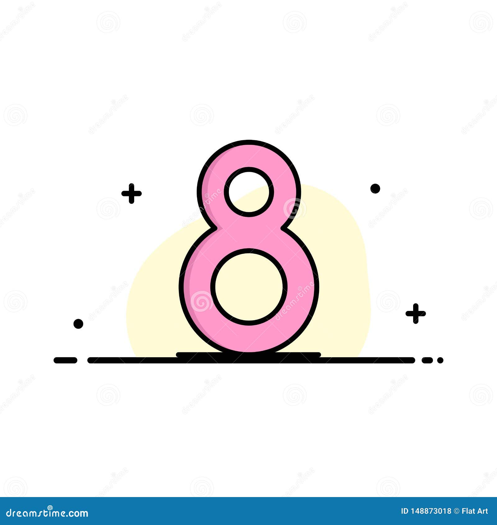 Eight, 8th, 8, Business Logo Template. Flat Color Stock Vector ...
