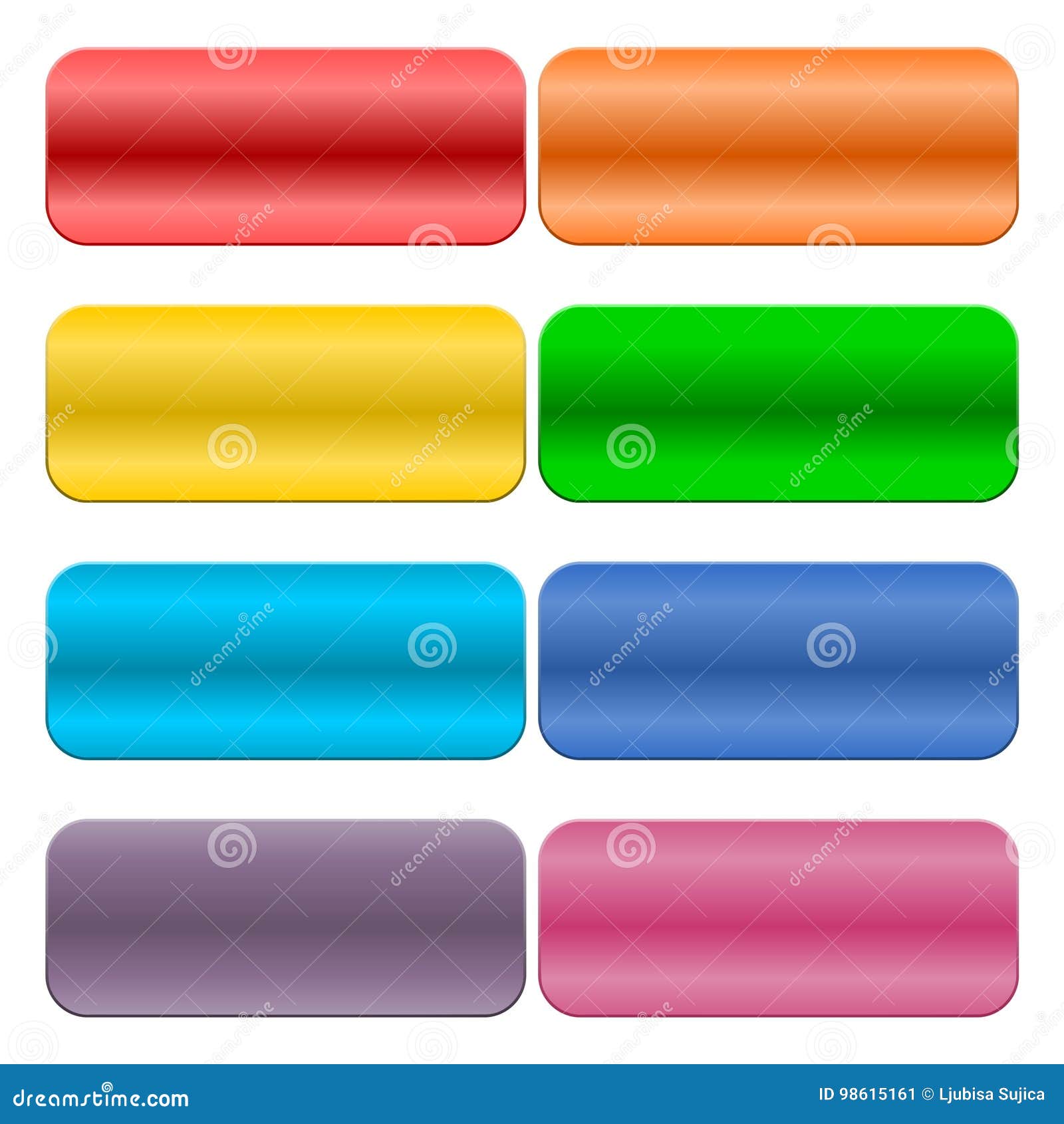 Eight Web Buttons, Glossy Empty Buttons Stock Vector - Illustration of ...