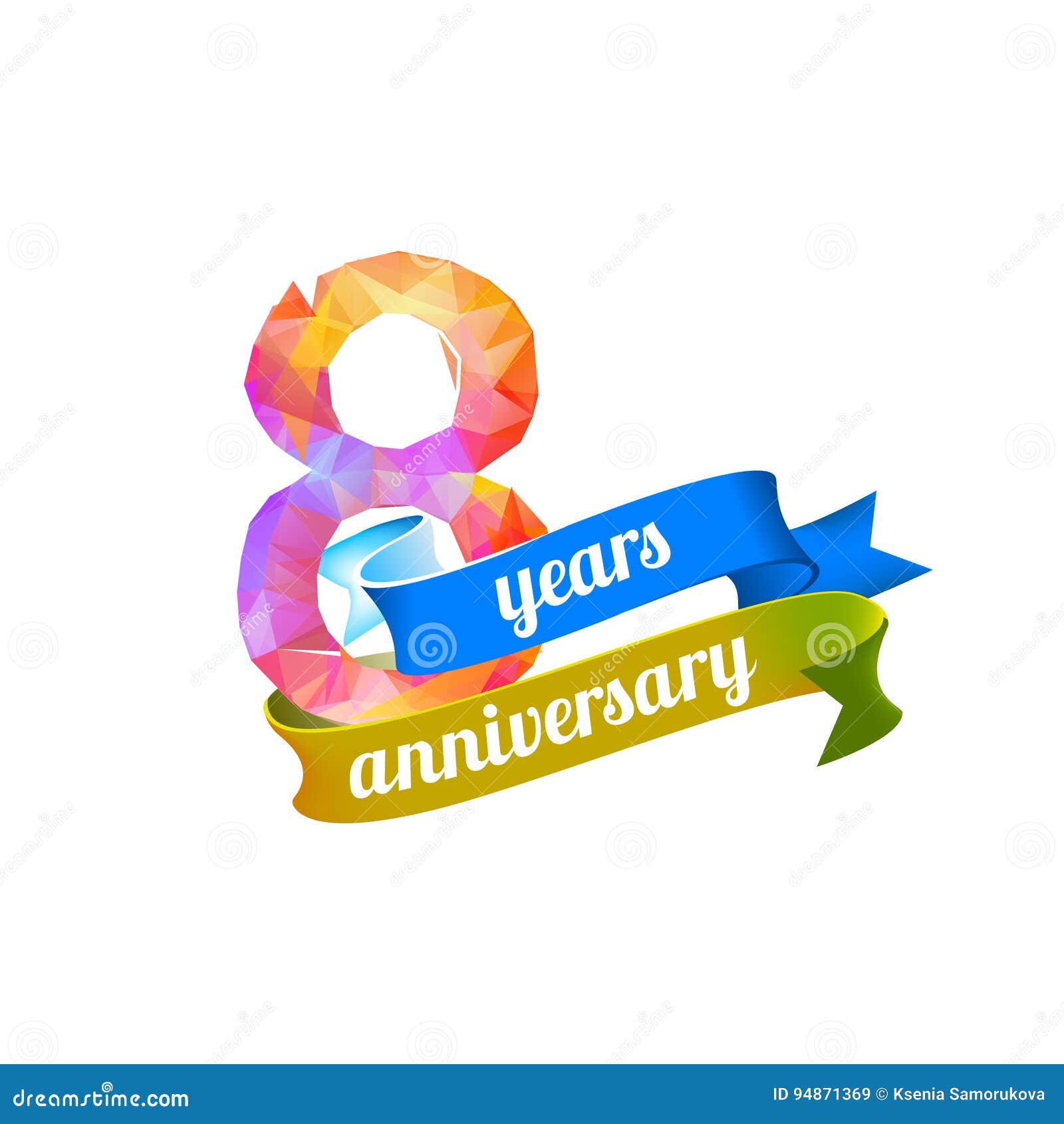 Eight Years Symbol. Eightieth Birthday Emblem. Anniversary Sign, Number ...